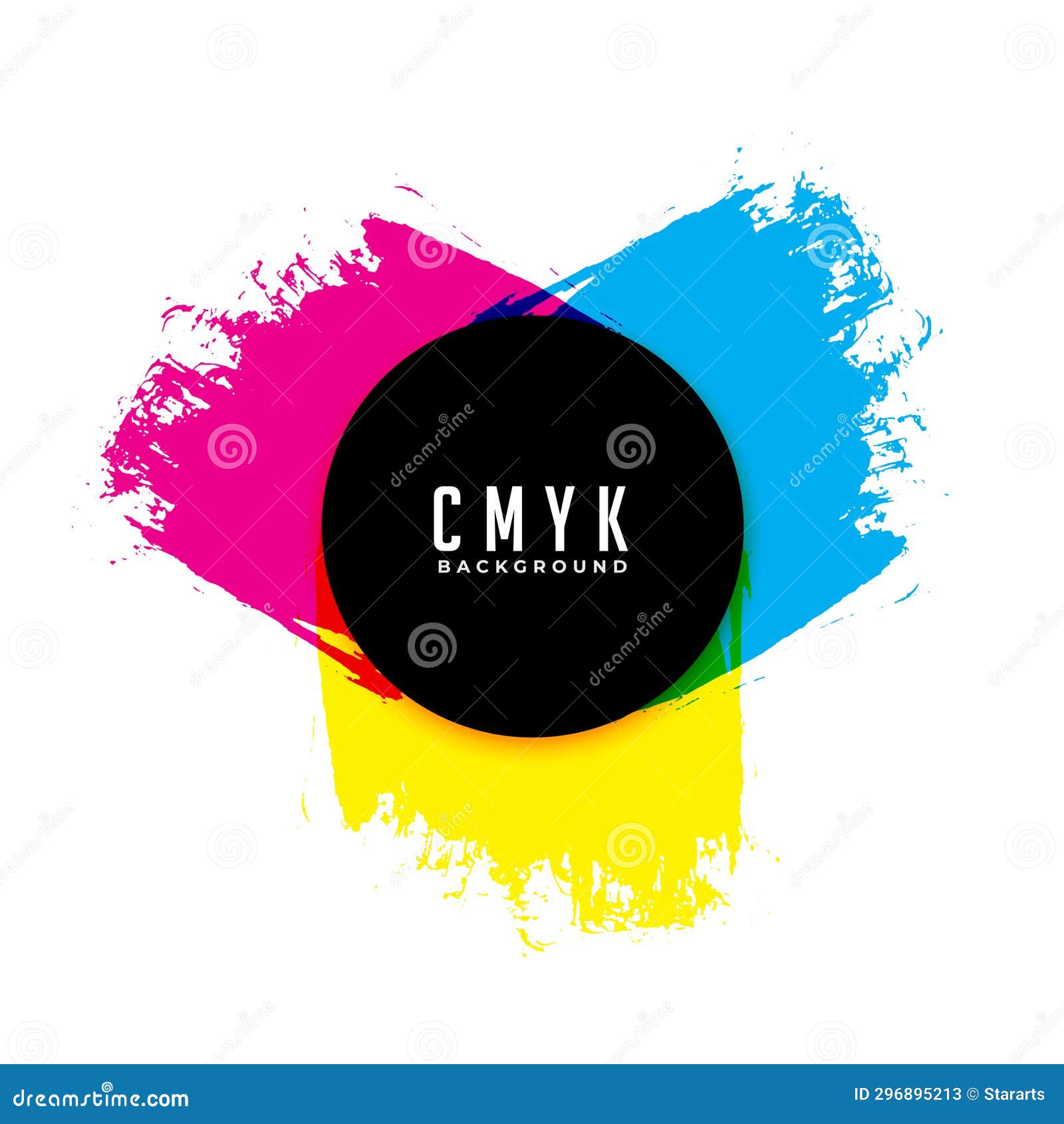 Hand Painted Cmyk Color Grungy Background Design Stock Illustration ...