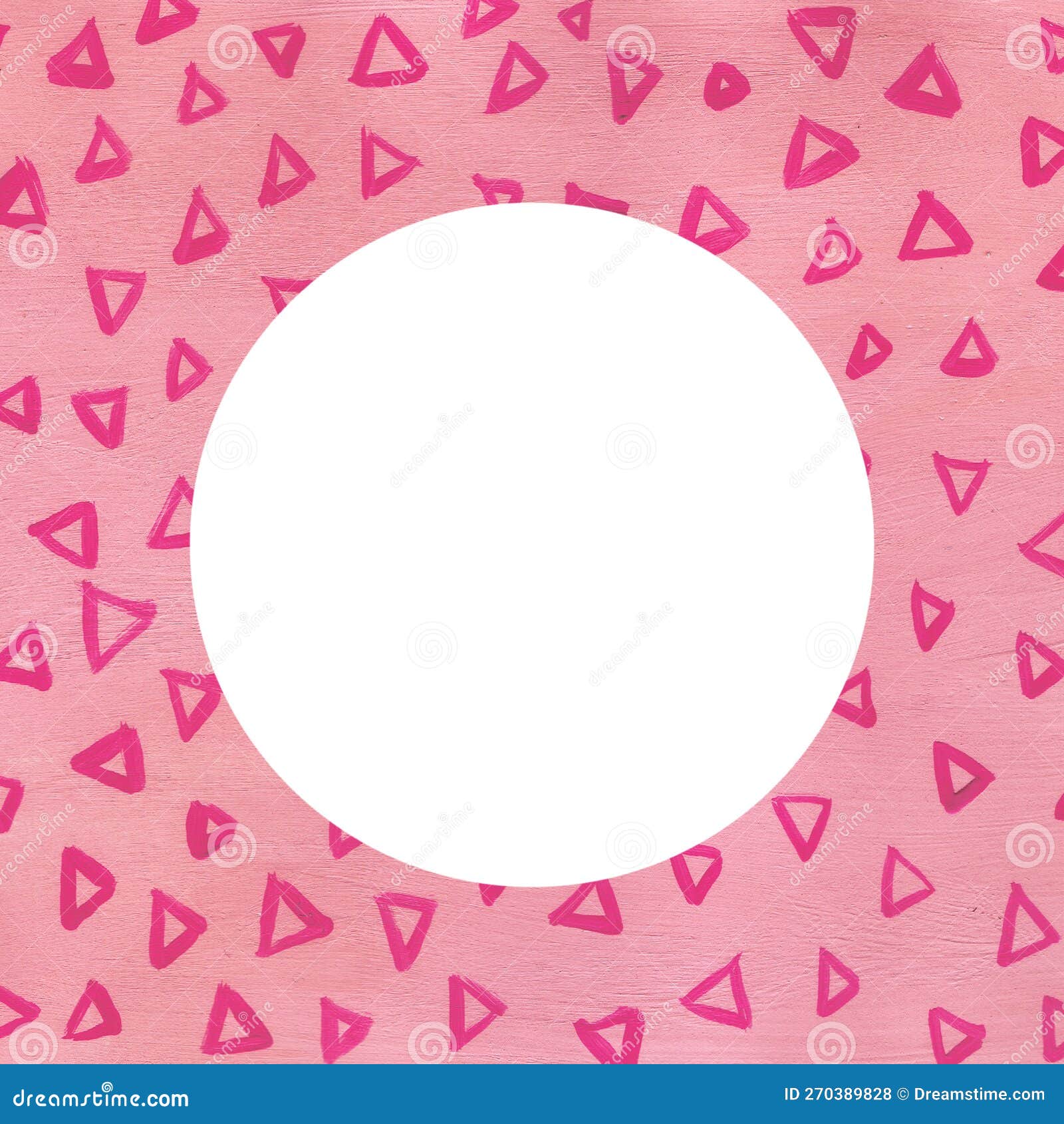 Hand Painted Colorful Background. Triangles Pattern. Negative Circle ...