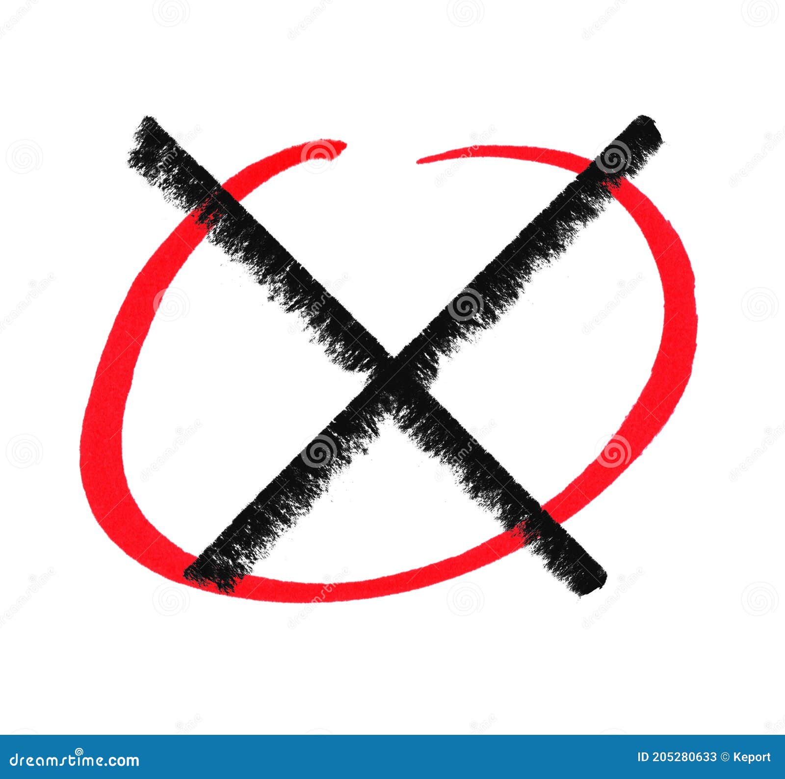 Hand Painted Election Icon - Circle and Cross Stock Image - Image of ...