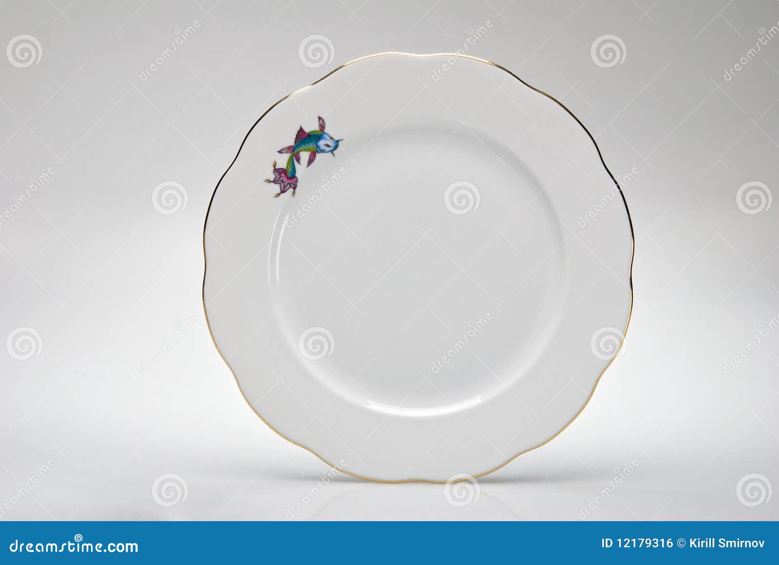 Hand-painted Empty Dinner Plate Stock Photo - Image of dinnerware ...