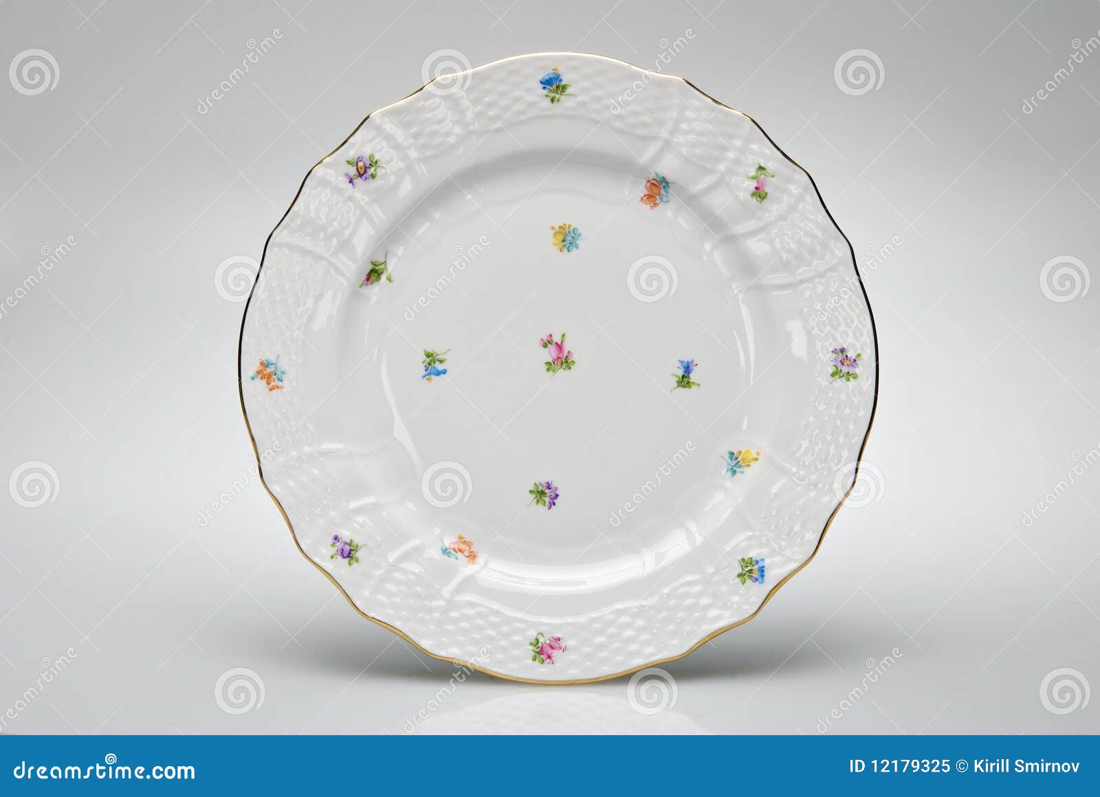 Hand-painted Empty Dinner Plate Stock Image - Image of diner ...