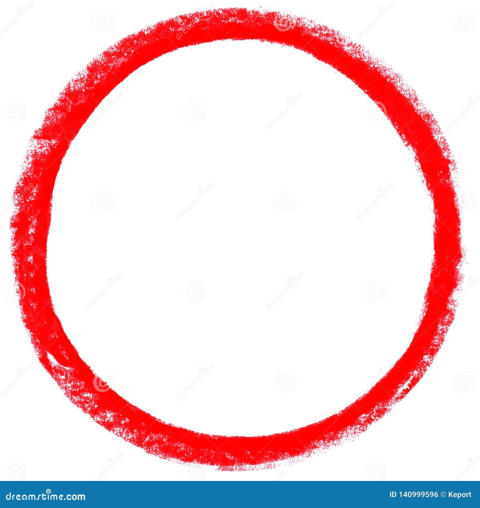 Hand Painted Empty Red Chalk Circle Stock Illustration - Illustration ...