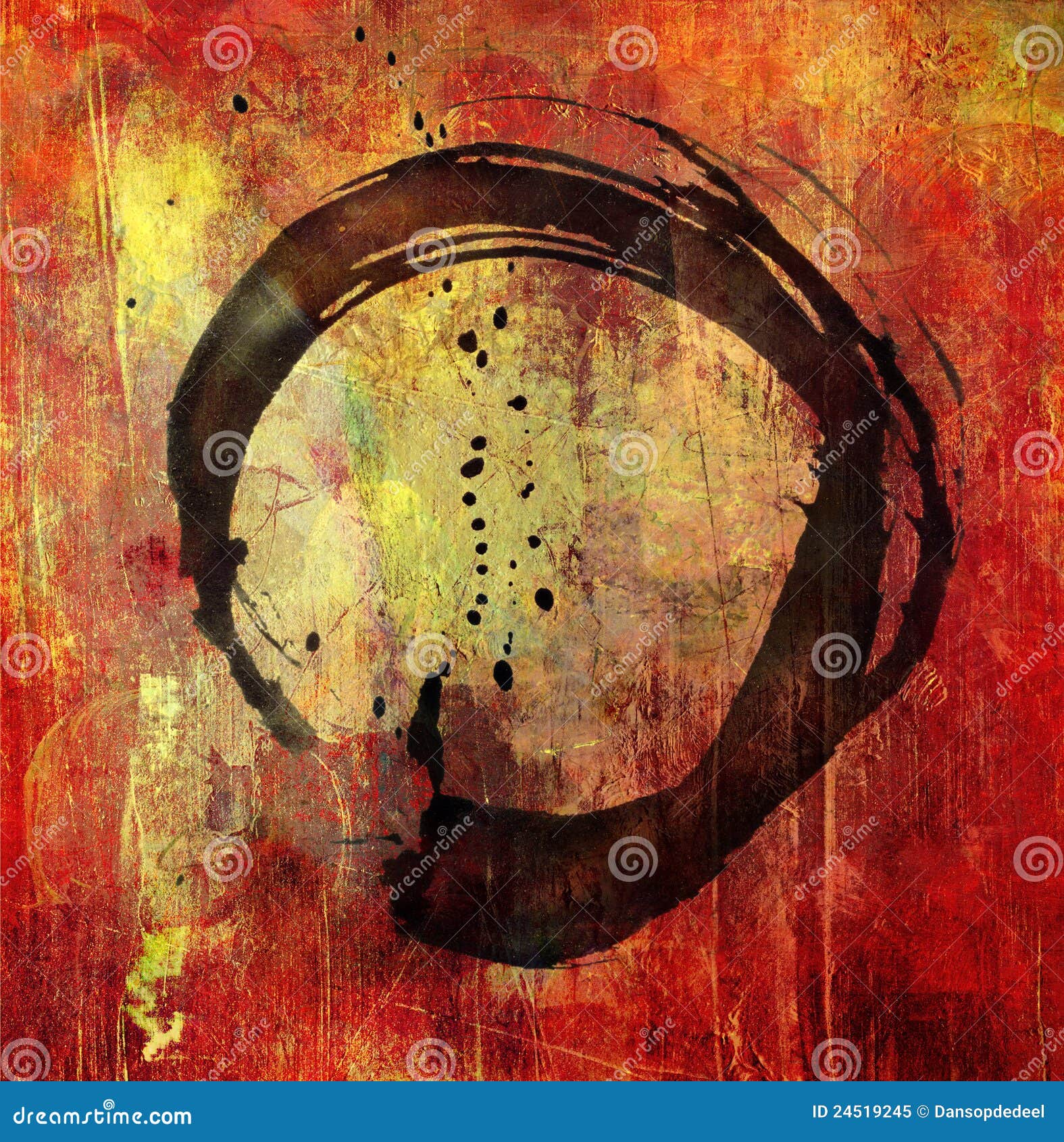 Hand painted enso symbol stock illustration. Illustration of asian ...