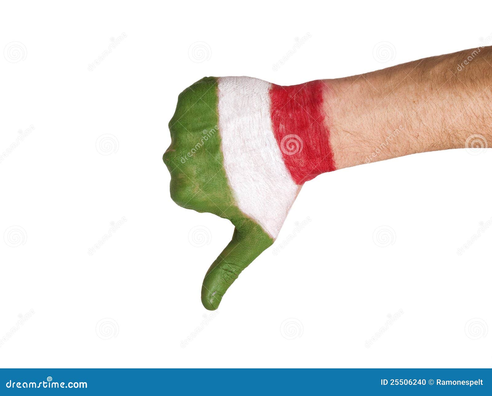 Hand Painted Flag of Italy Expressing Negativity Stock Photo - Image of ...