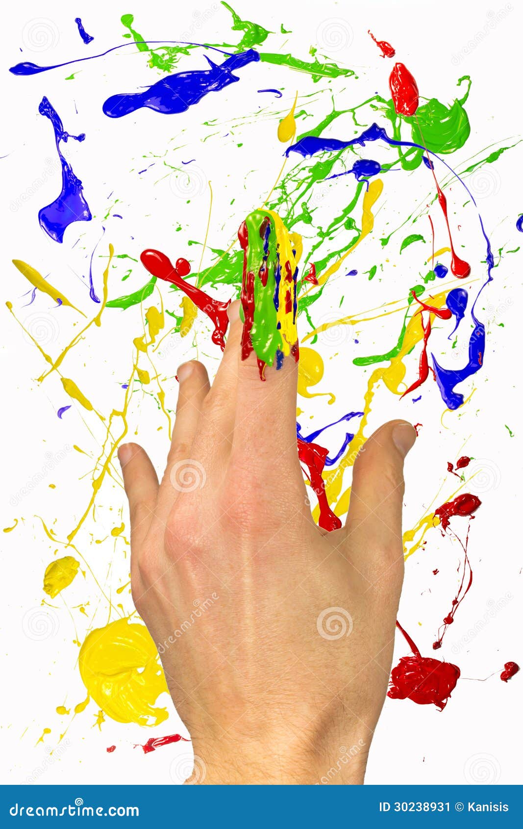 Hand with Painted Forefinger on Background Stock Image - Image of color ...