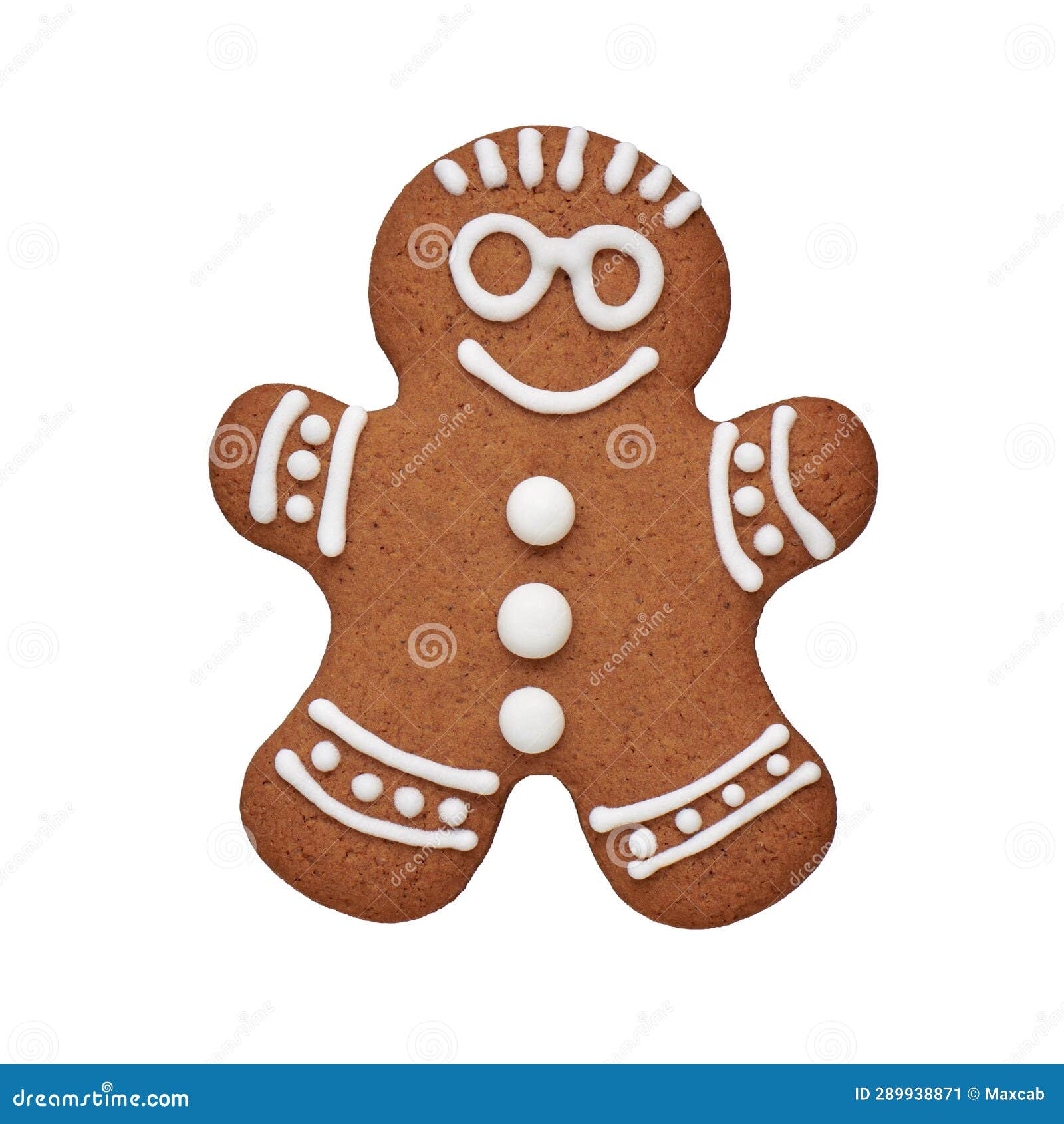 Hand Painted Gingerbread Man Cookie, Cut Out, Isolated Stock Image ...