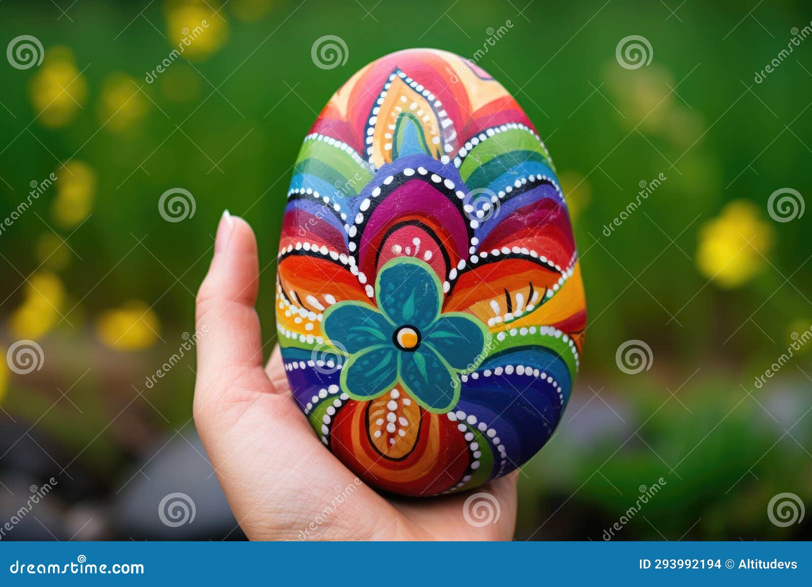 A Hand-painted Gratitude Rock on a Nature Backdrop Stock Photo - Image ...