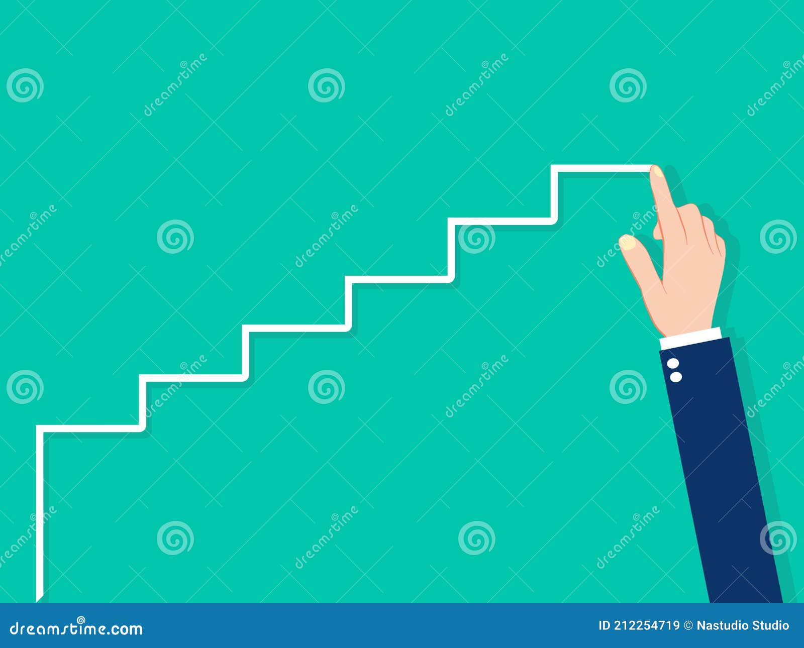 Hand Painted Growth Ladder. Business Growth Vector Illustration Stock ...
