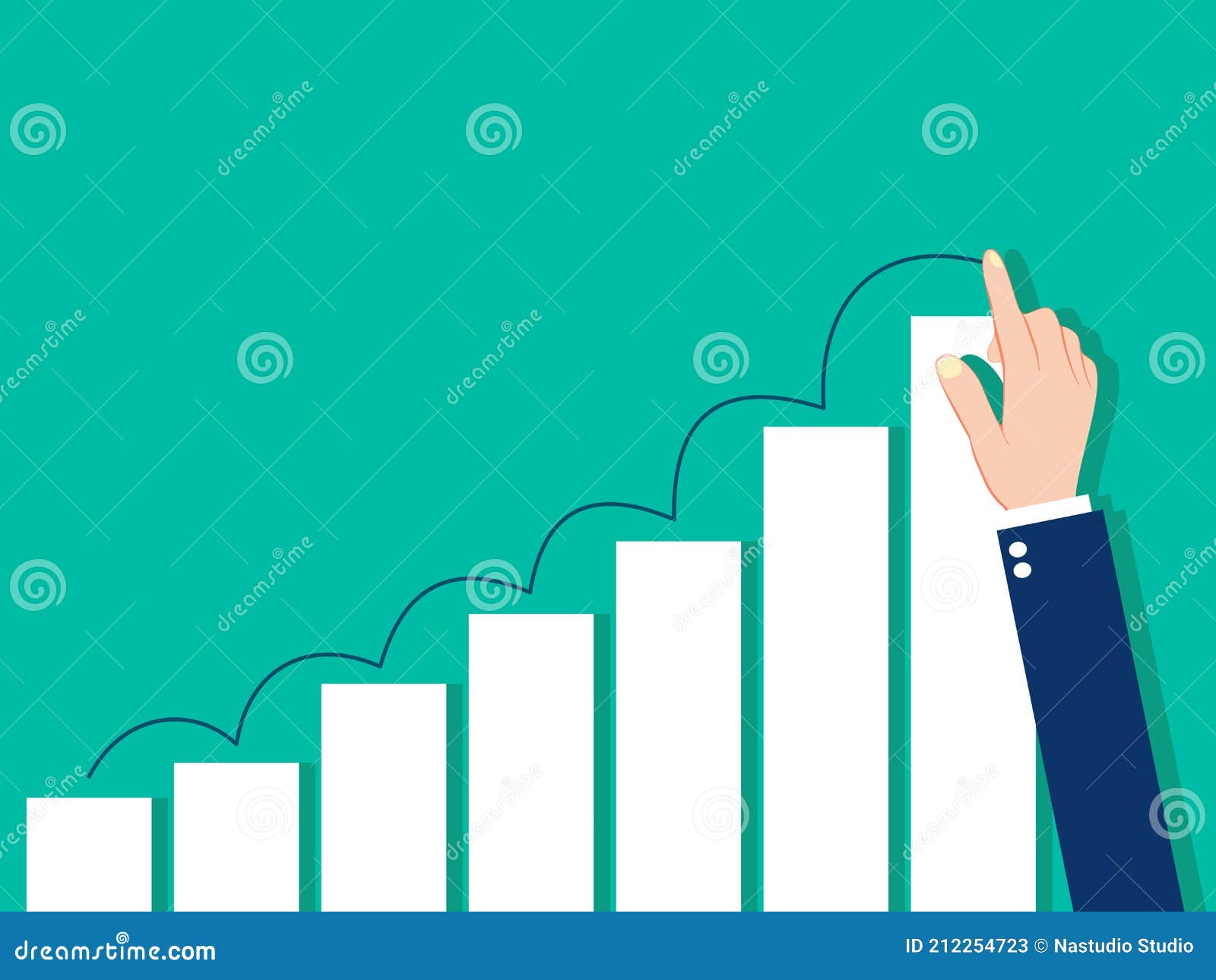 Hand Painted Growth Ladder. Business Growth Vector Illustration Stock ...