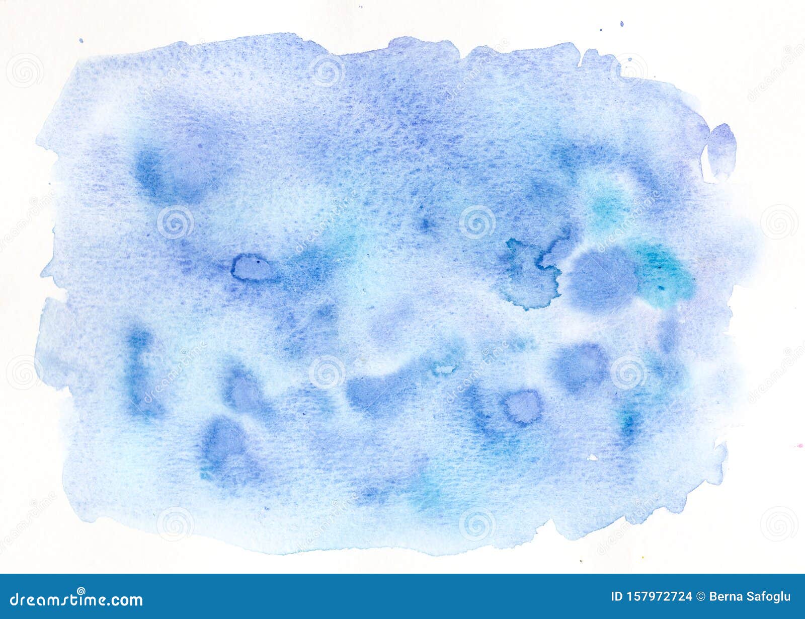 Hand Painted, Handmade Blue Watercolor Background Stock Illustration ...