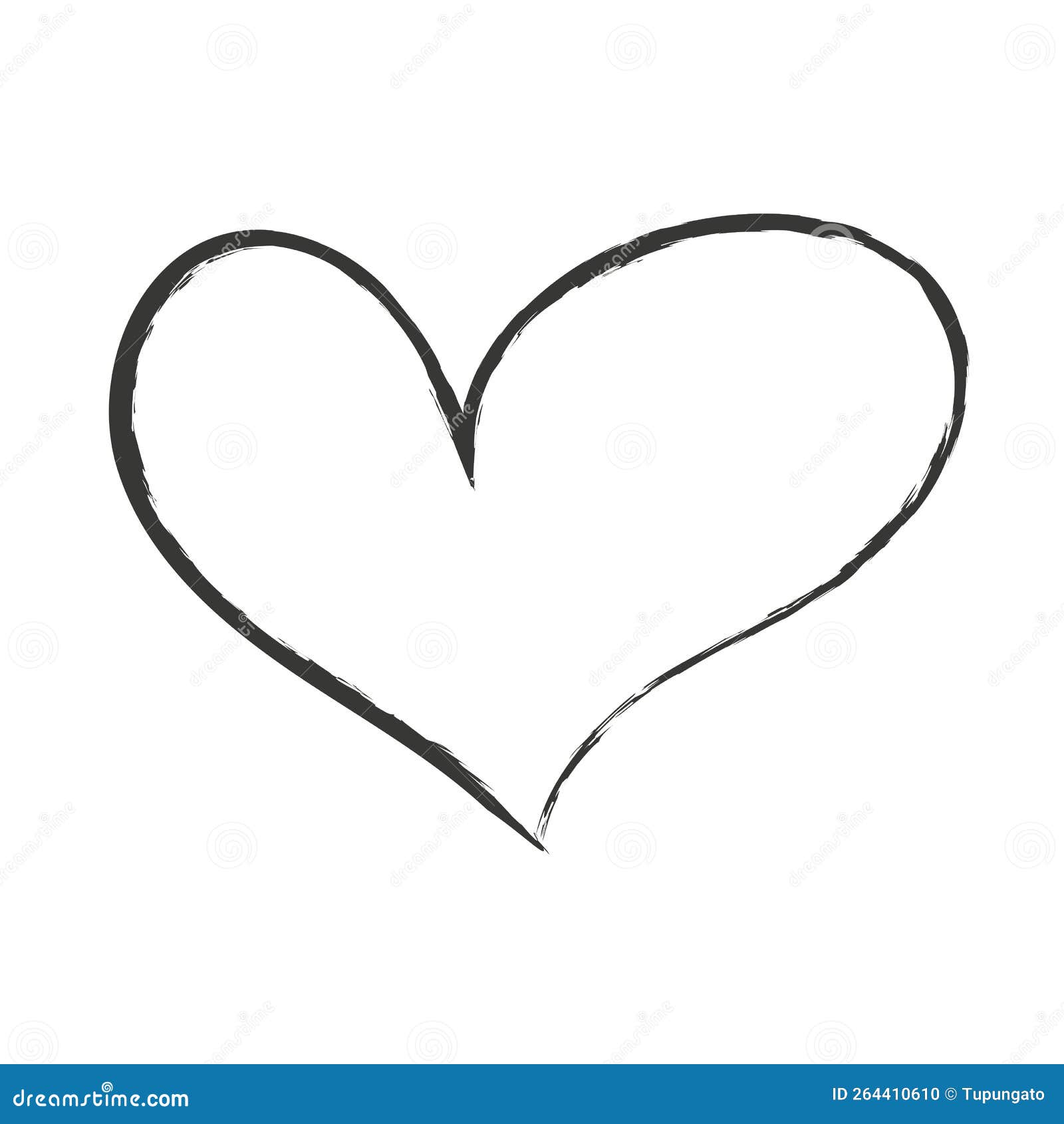 Hand Painted Heart. Vector Black Heart Symbol Stock Vector ...