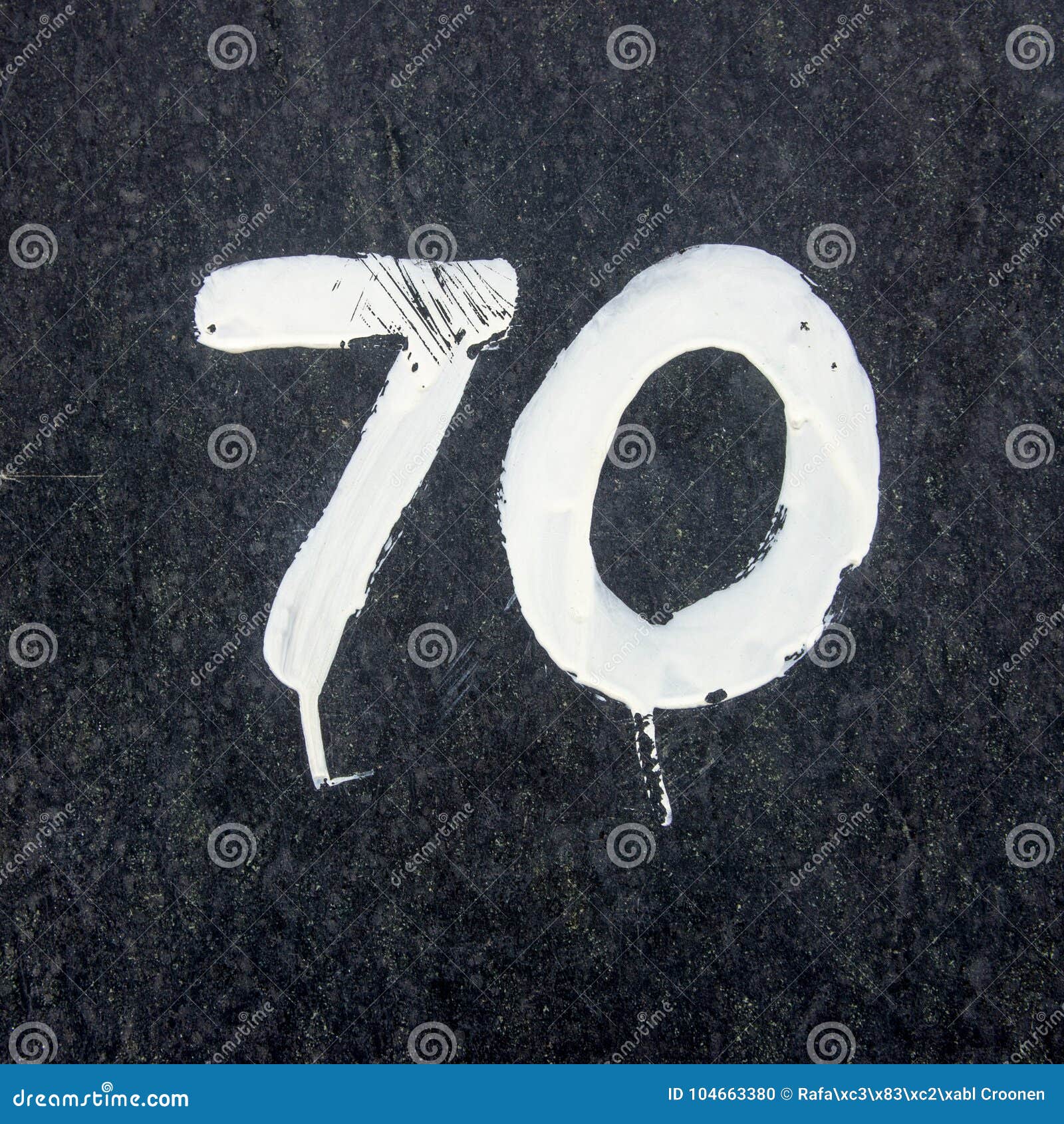 Hand Painted House Number 70 Stock Photo - Image of design, marble ...
