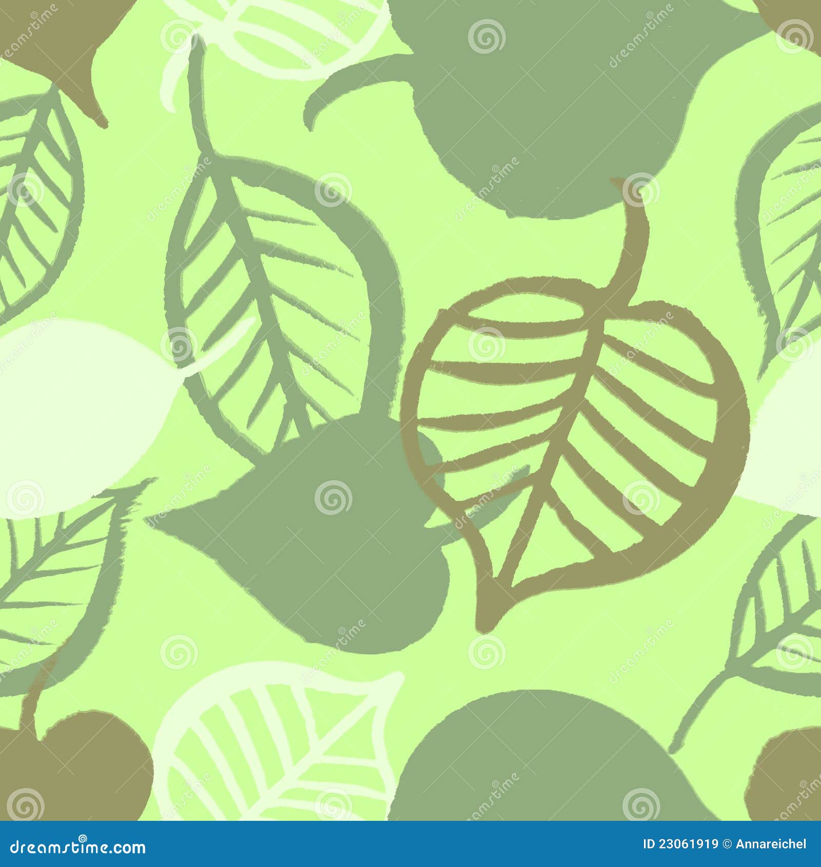Hand Painted Leaves Seamless Pattern Stock Vector - Illustration of ...