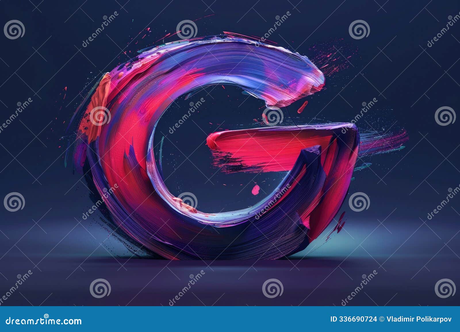 Hand-painted Letter G with Artistic Brush Stroke Stock Illustration ...