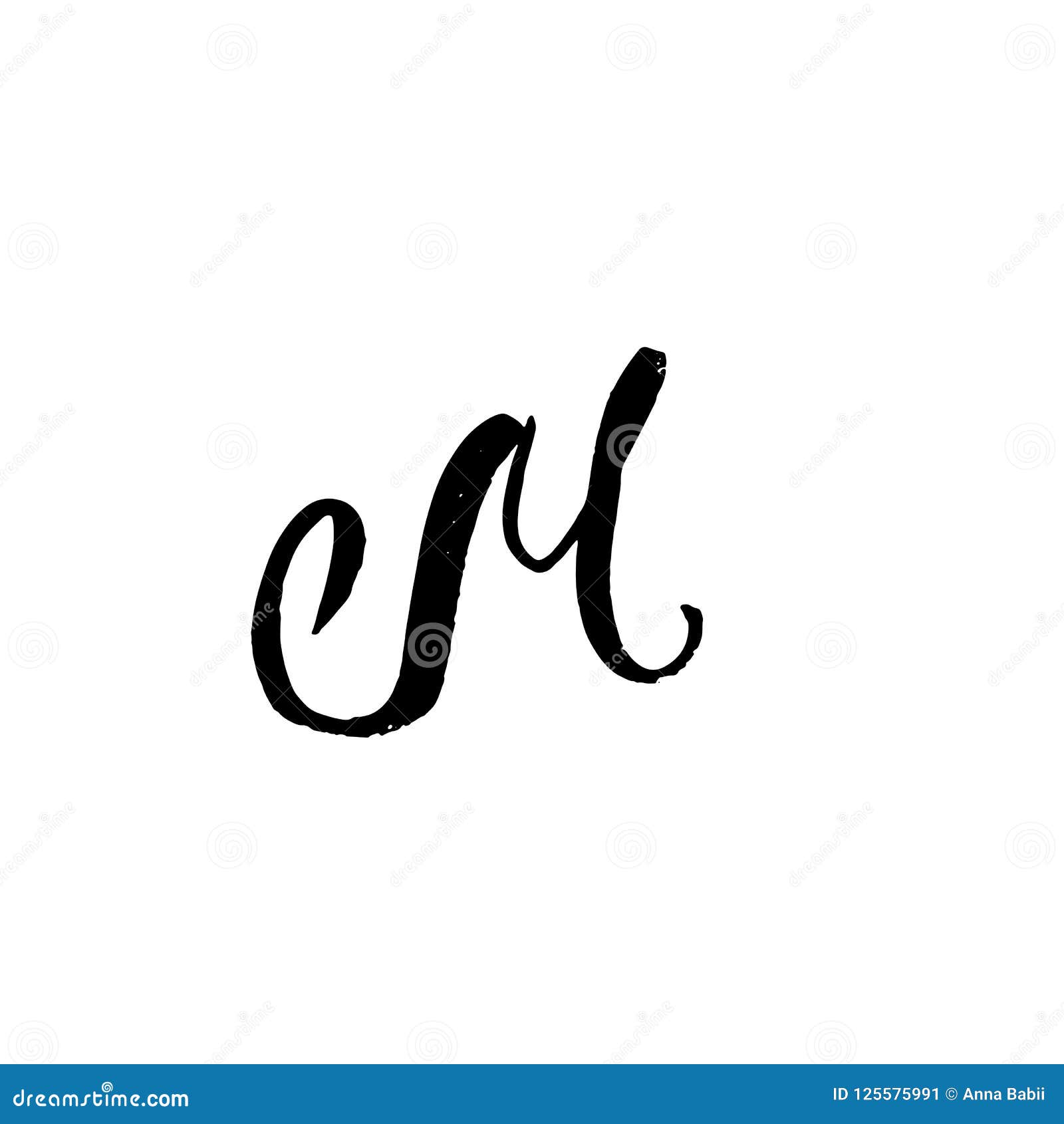 Hand Painted Letter M. Dry Brush Modern Lettering. Vector Illustration ...
