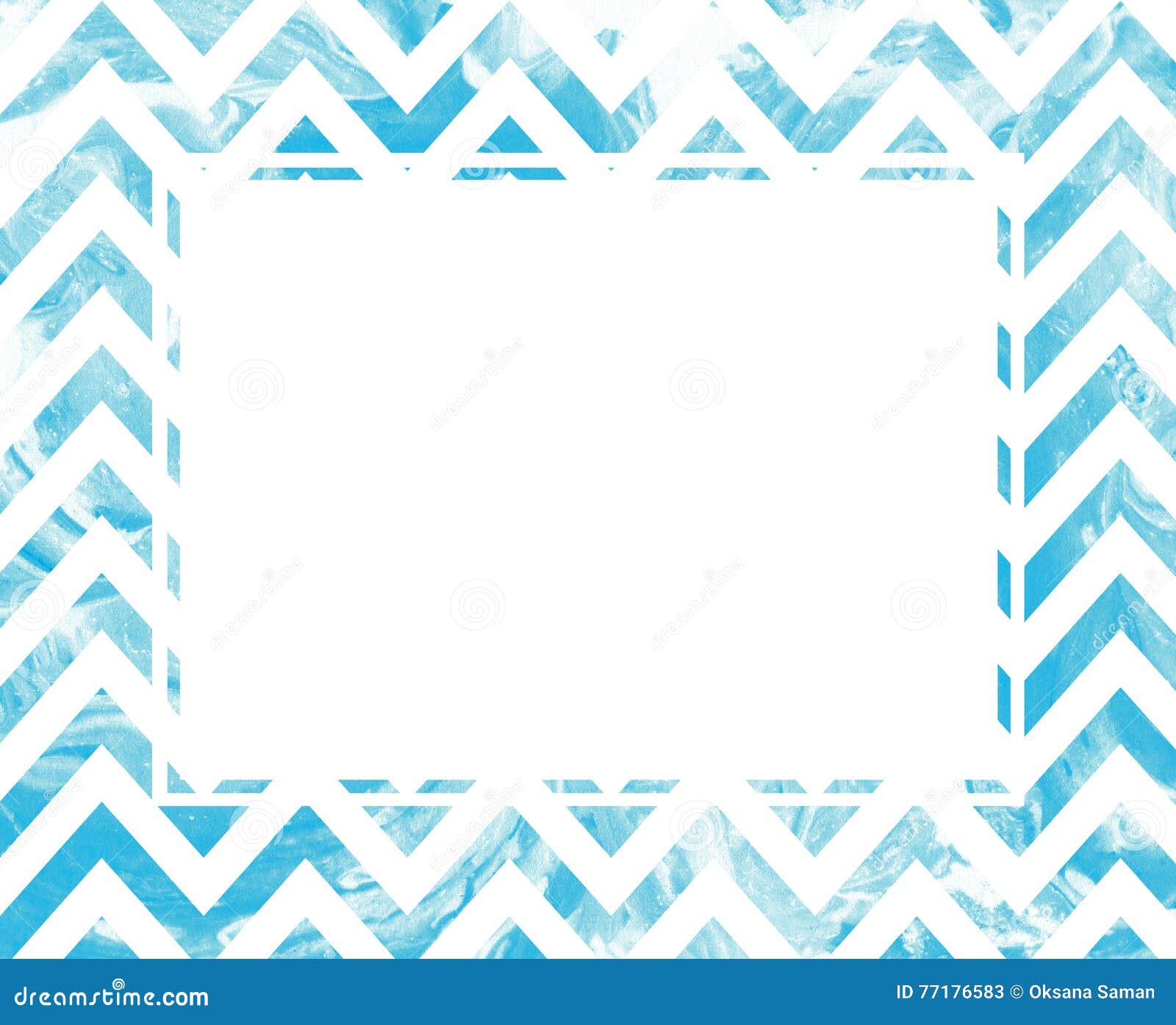 Hand Painted Marble Stpiped Chevron Frame. Stock Illustration ...