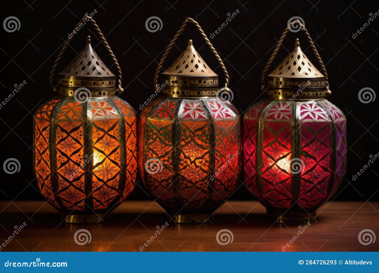 Hand-painted Moroccan Lanterns with Intricate Patterns Stock ...