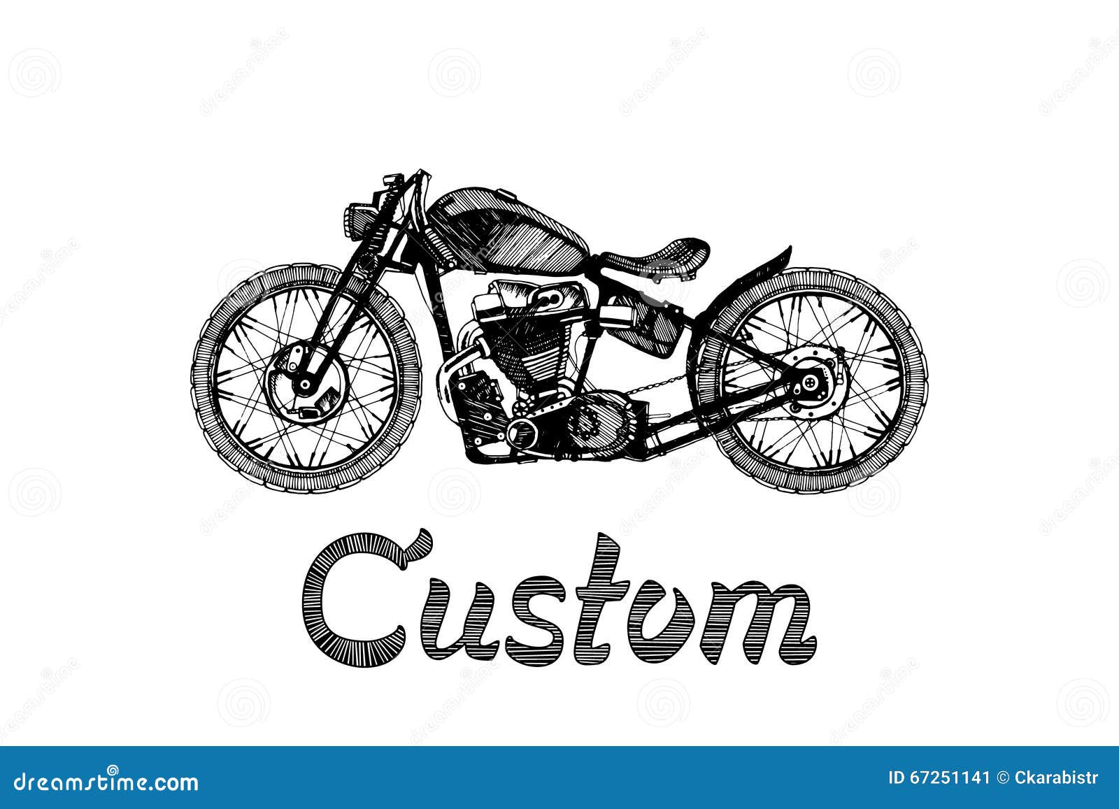 Hand-painted Motorcycle and Lettering Stock Vector - Illustration of ...
