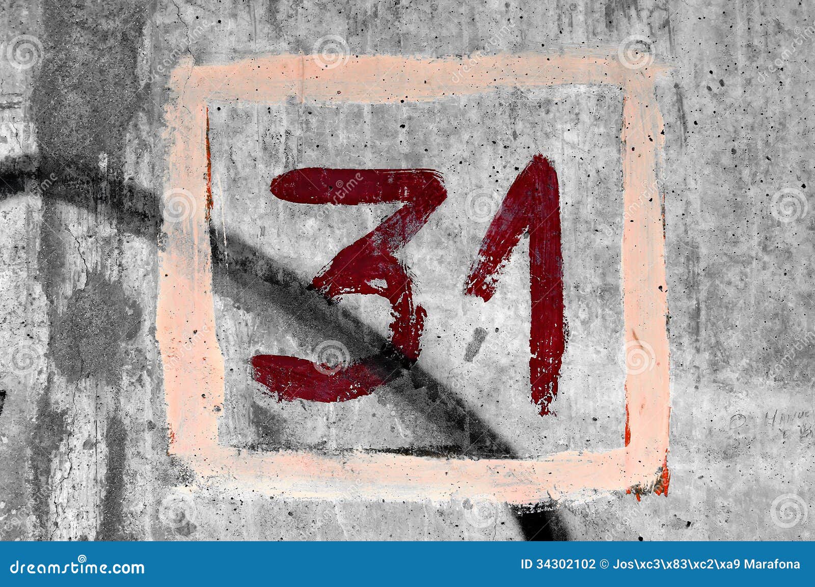 Hand painted number 31 stock photo. Image of handwriting - 34302102