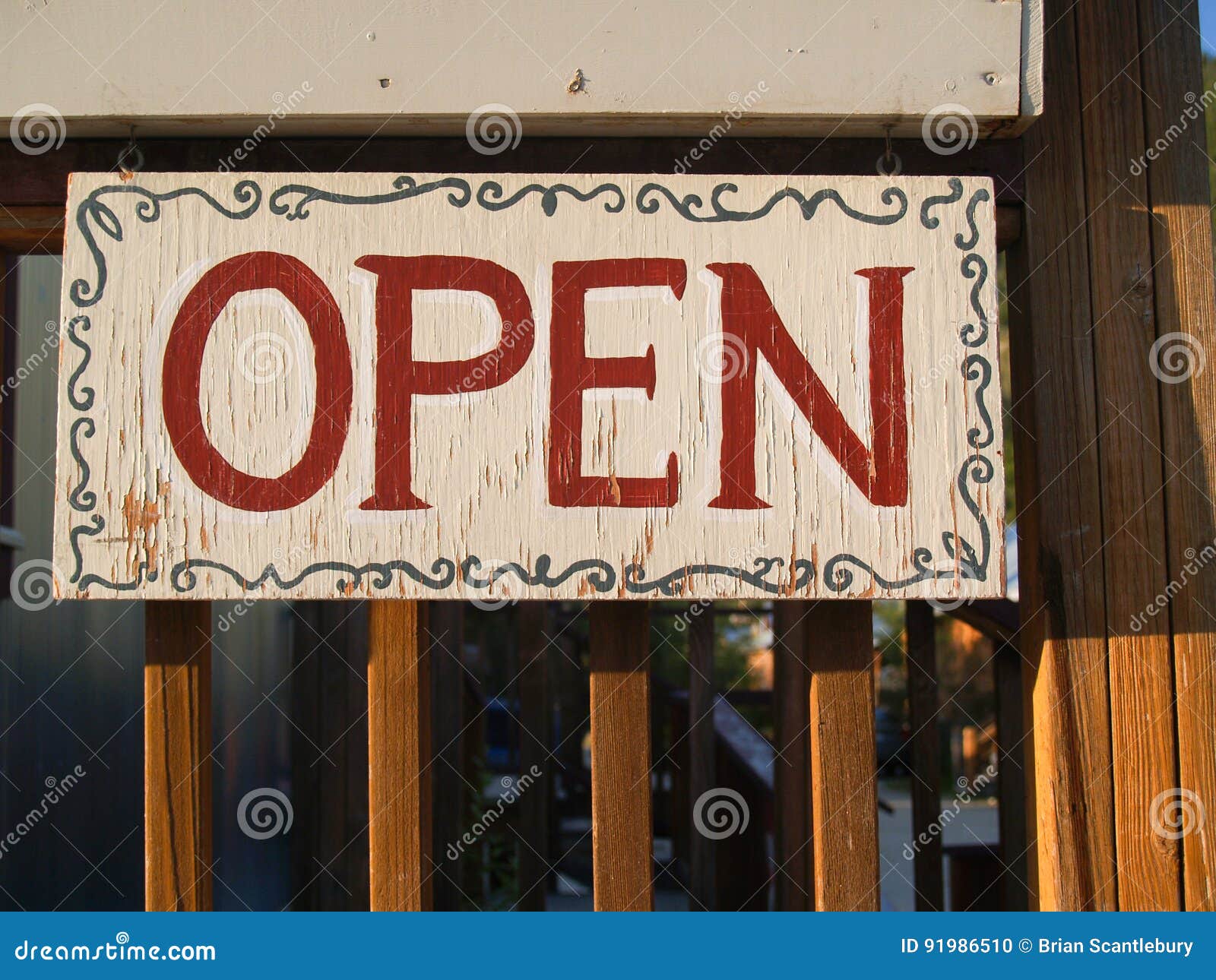 Hand painted open sign stock photo. Image of word, hand - 91986510