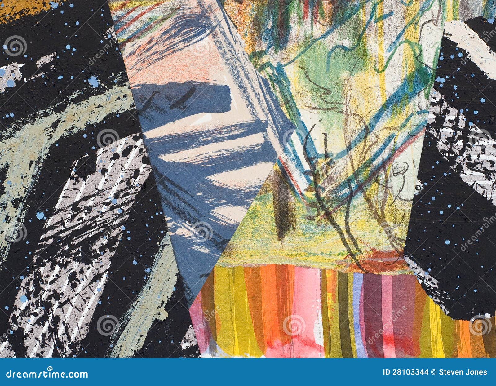 Hand Painted Paper Collage stock illustration. Illustration of concept ...