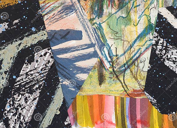 Hand Painted Paper Collage stock illustration. Illustration of concept ...