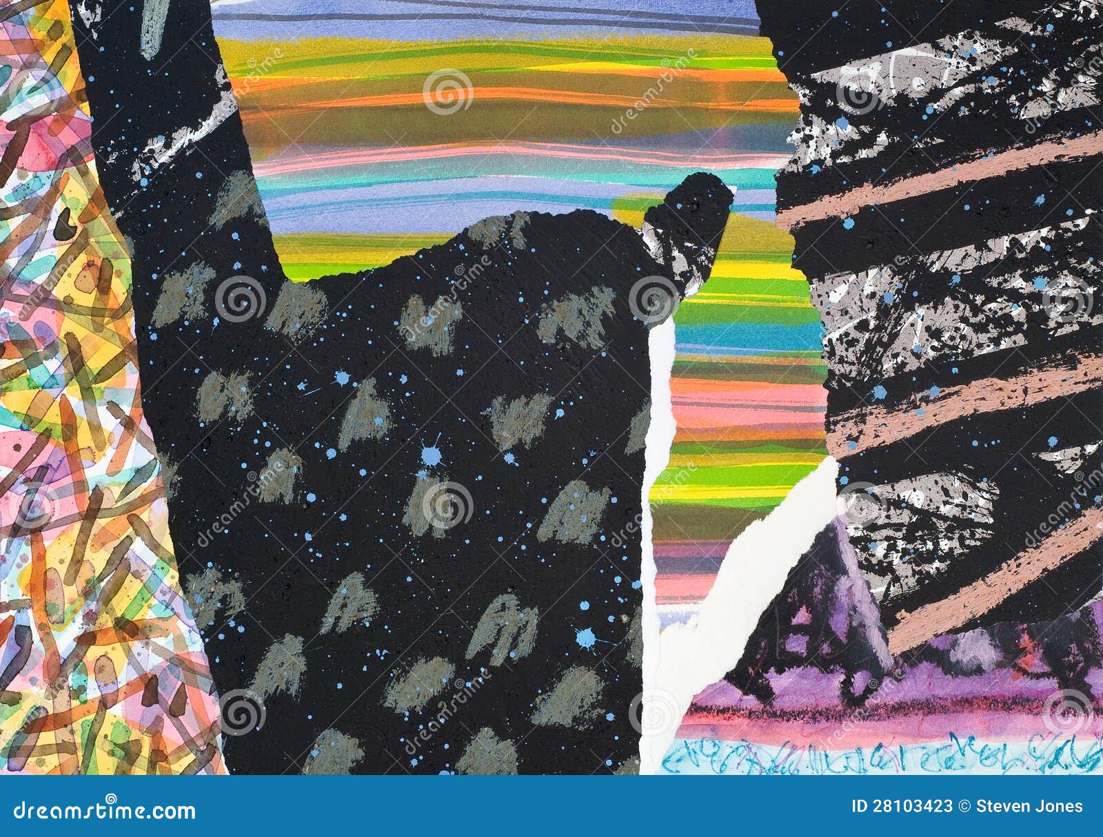 Hand Painted Paper Collage stock illustration. Illustration of artistic ...