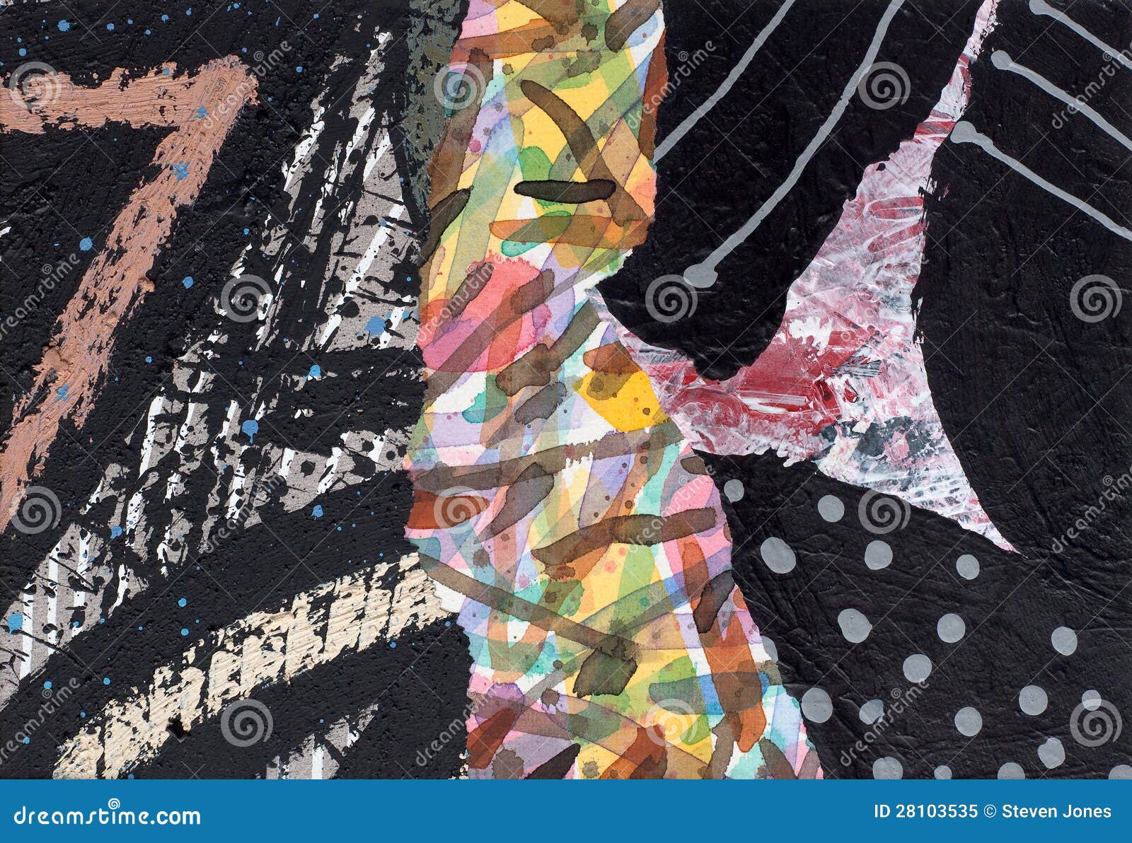 Hand Painted Paper Collage stock illustration. Illustration of dripping ...