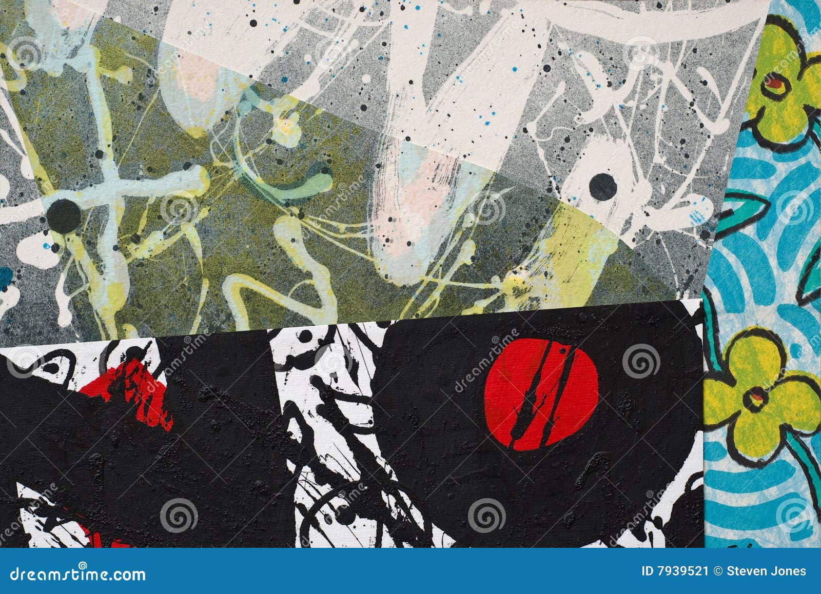 Hand Painted Paper Collage stock illustration. Illustration of artistic ...