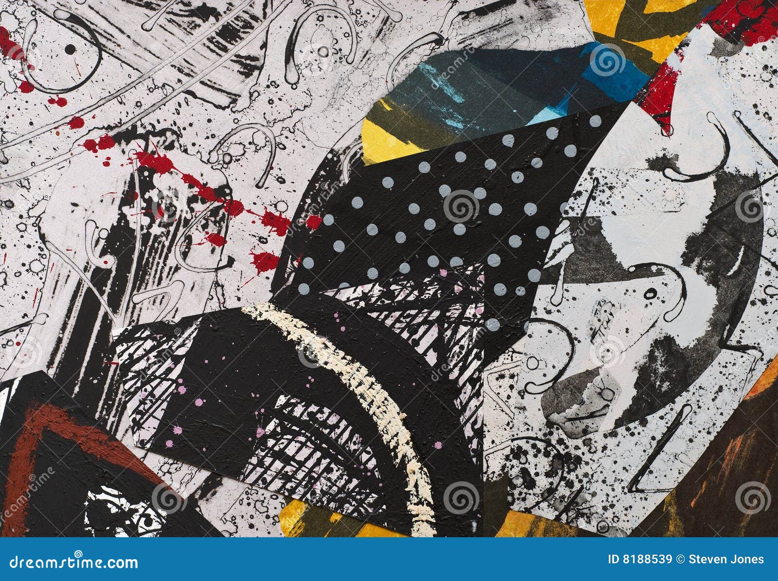 Hand Painted Paper Collage stock illustration. Illustration of dripping ...