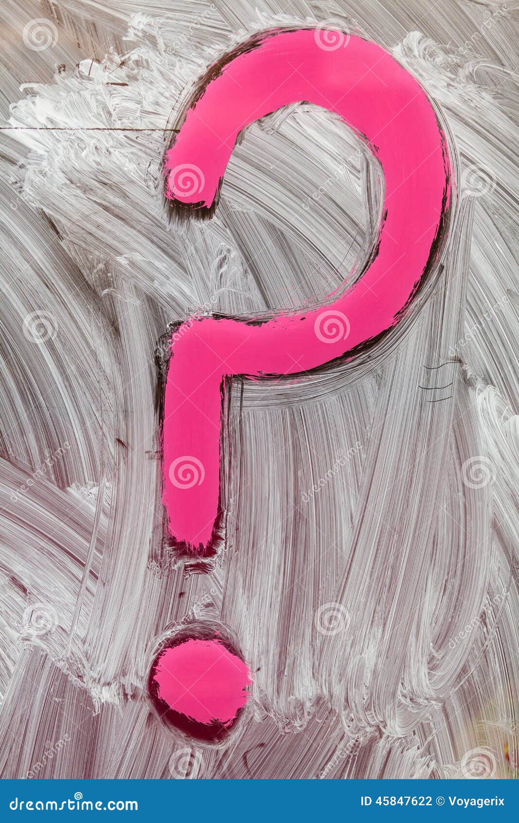 Pink Question Mark Located Sideways On A Blue Background With Copy ...