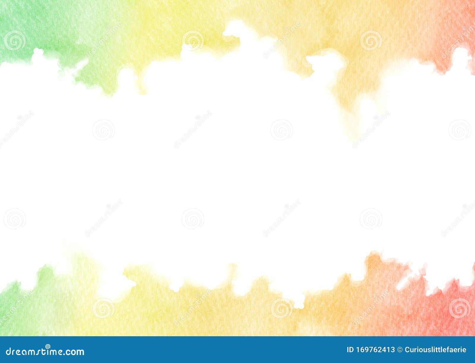 Hand Painted Rainbow Watercolor Texture Frame Isolated On White ...
