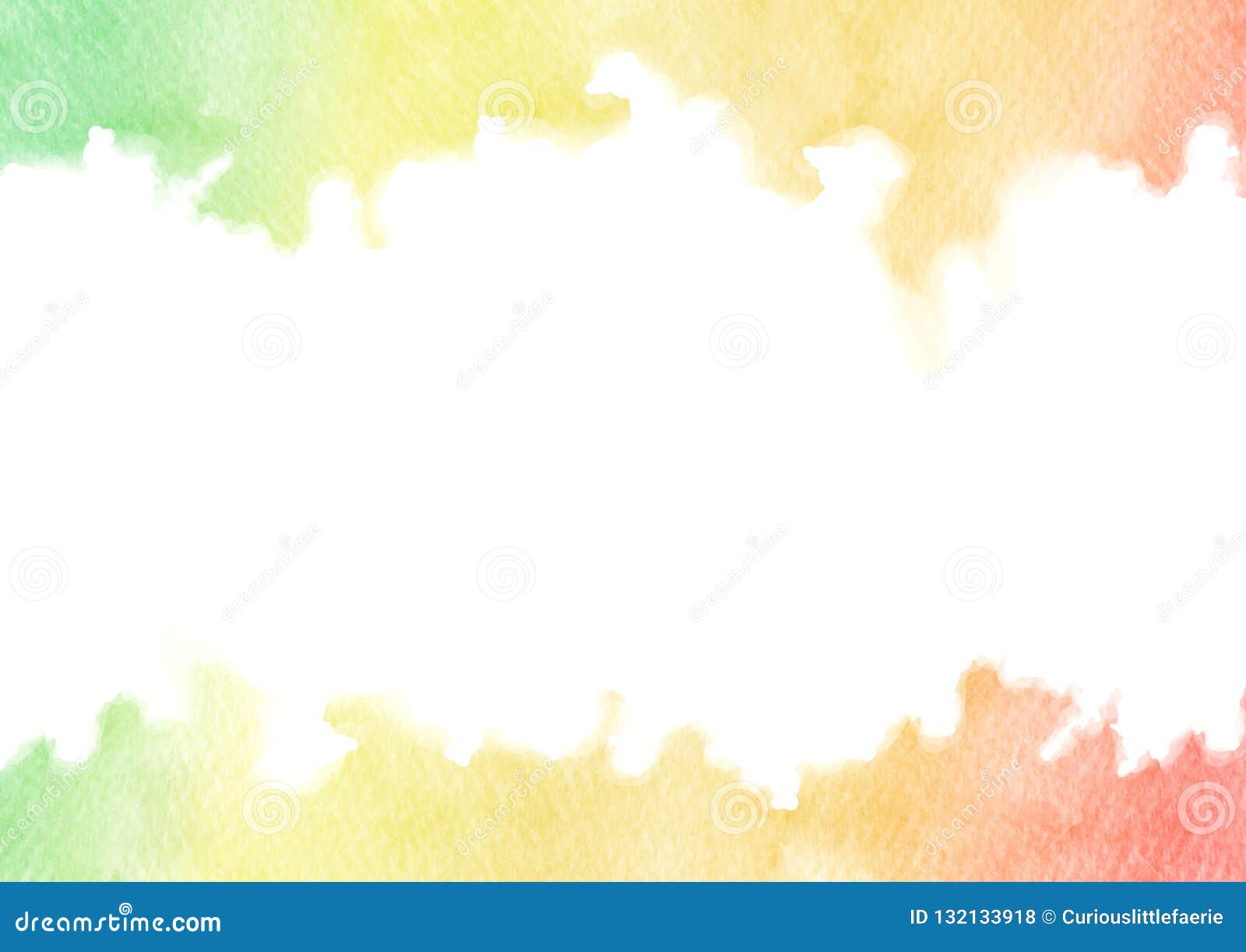 Hand Painted Rainbow Watercolor Texture Frame Isolated On White ...