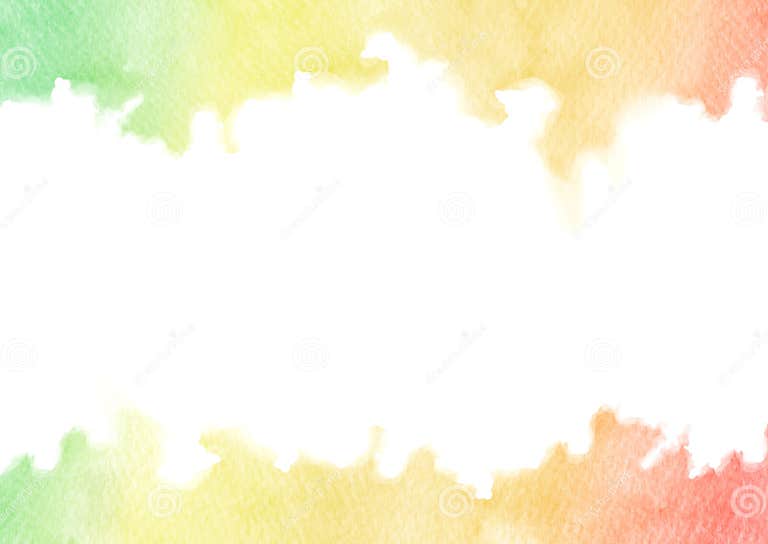 Hand Painted Rainbow Watercolor Texture Frame Isolated on White ...