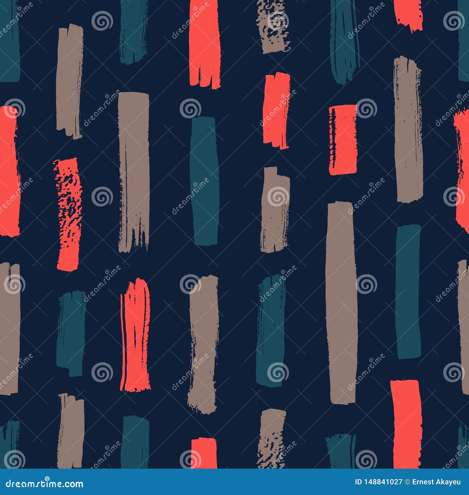 Hand Painted Seamless Pattern with Vibrant Vertical Paint Traces on ...