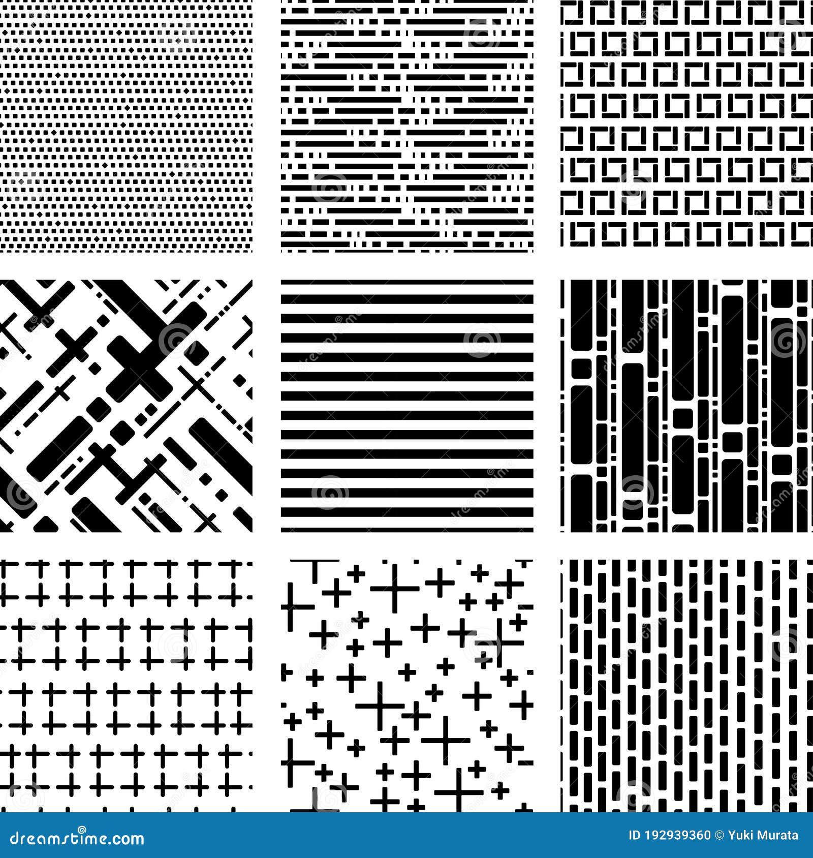 Hand Painted Simple Rectangular Pattern Variation Set Stock ...
