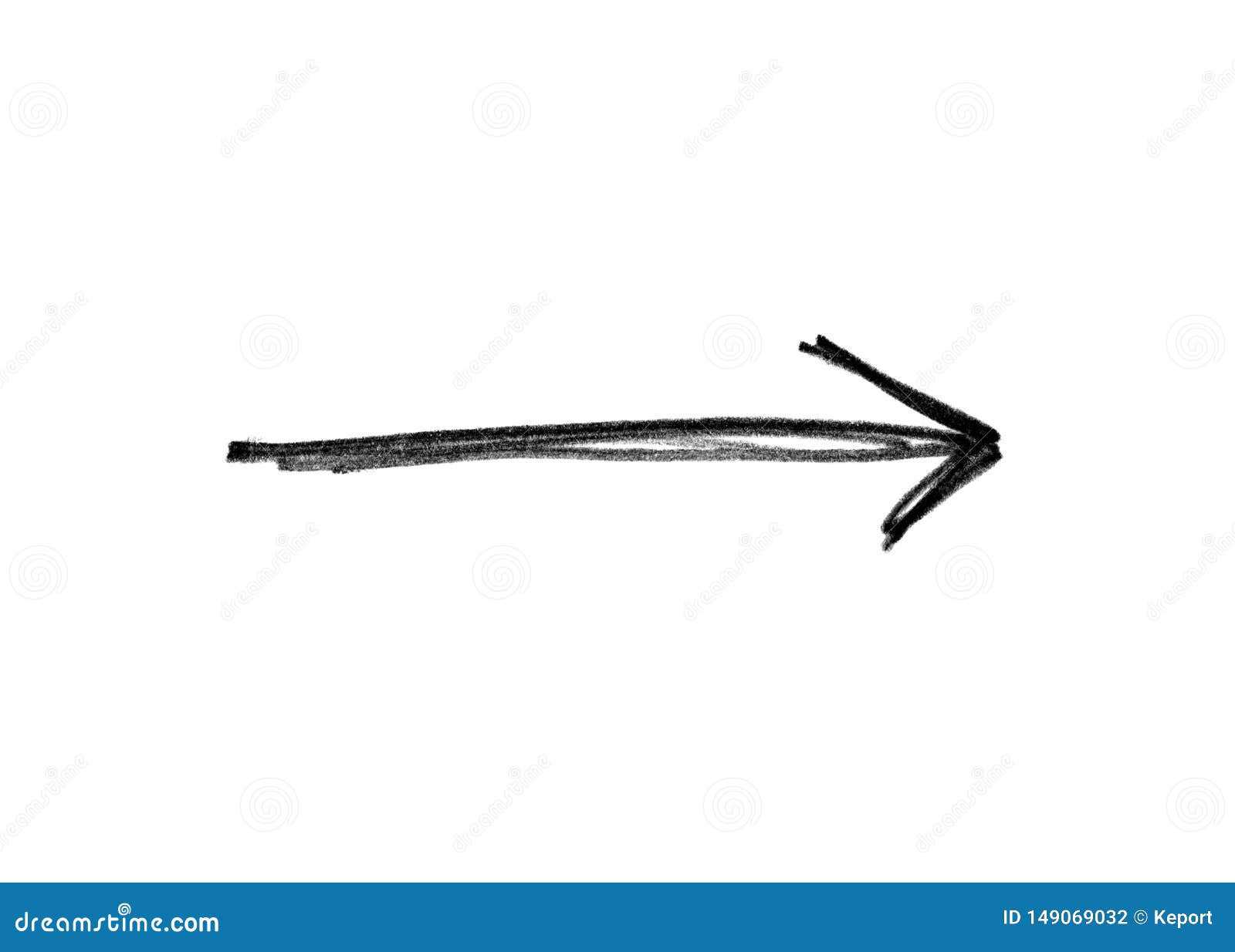 Hand Painted Sketch of Black Pencil Arrow on White Background Stock ...