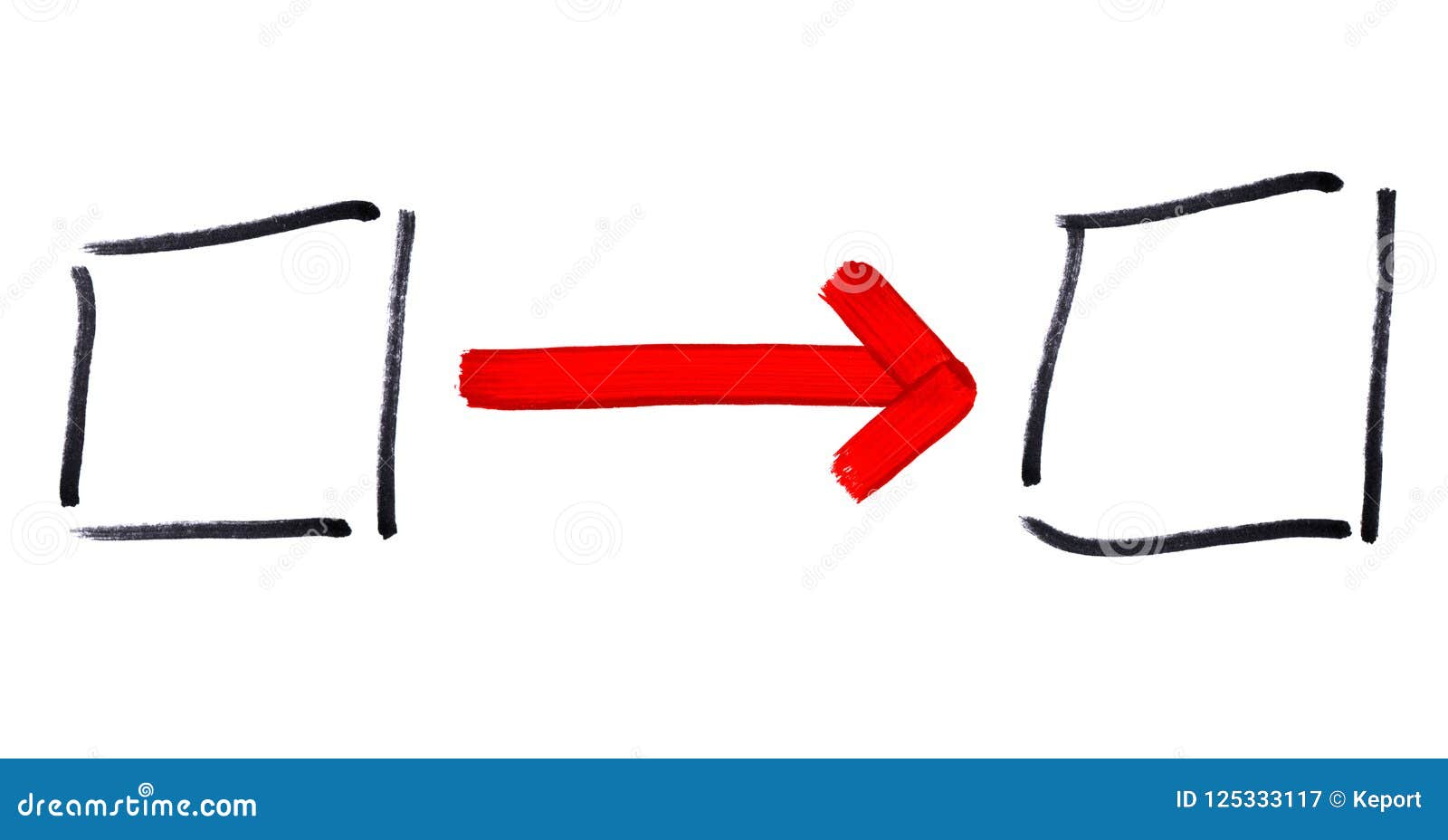 Two Painted Boxes with Red Arrow Stock Illustration - Illustration of ...