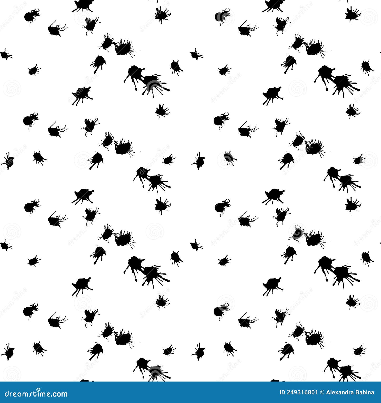 Hand Painted Splatter Stains Seamless Pattern. Stock Vector ...