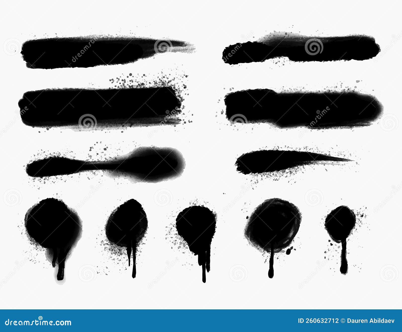 Hand Painted Spray Lines Drips Set Vector Illustration. Stock Vector ... Hand Painted Spray Lines Drips Set Vector Illustration. Stock Vector ...