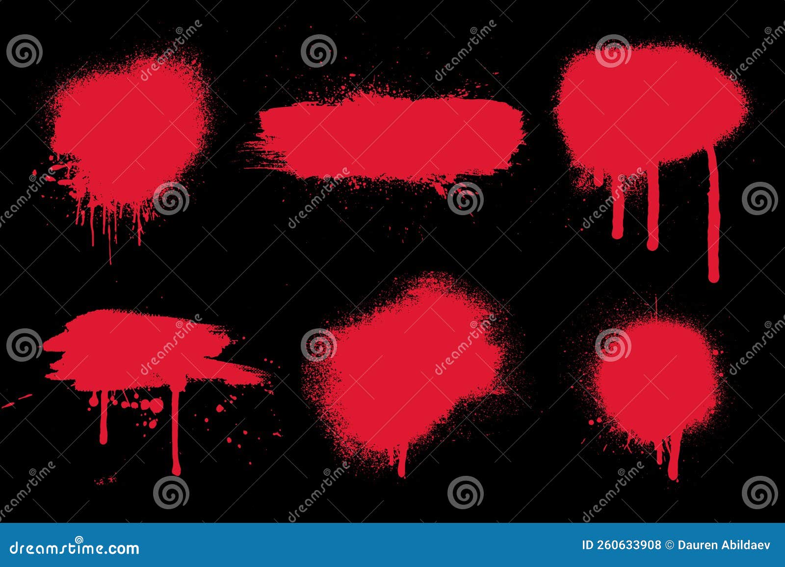 Hand Painted Spray Lines Drips Set Vector Illustration. Stock Vector ... Hand Painted Spray Lines Drips Set Vector Illustration. Stock Vector ...