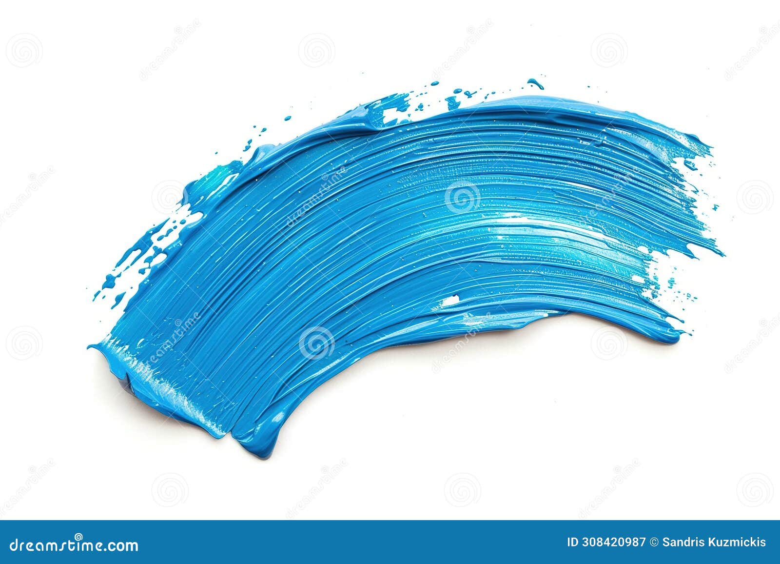 Hand Painted Stroke of Blue Paint Brush on White Background. Generative ...