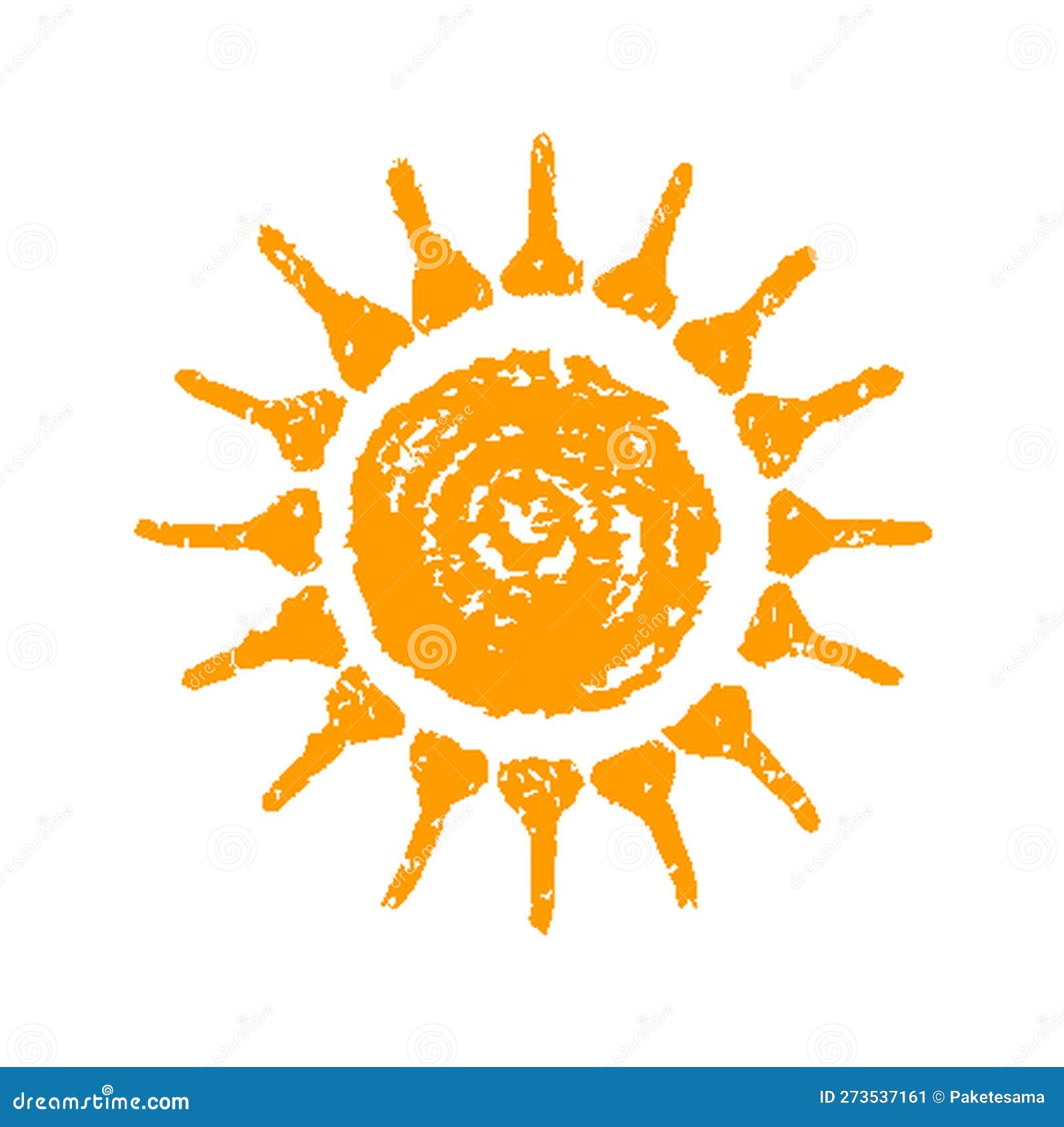 Hand Painted Sun Symbol, Hand Drawn with Crayon Stock Vector ...