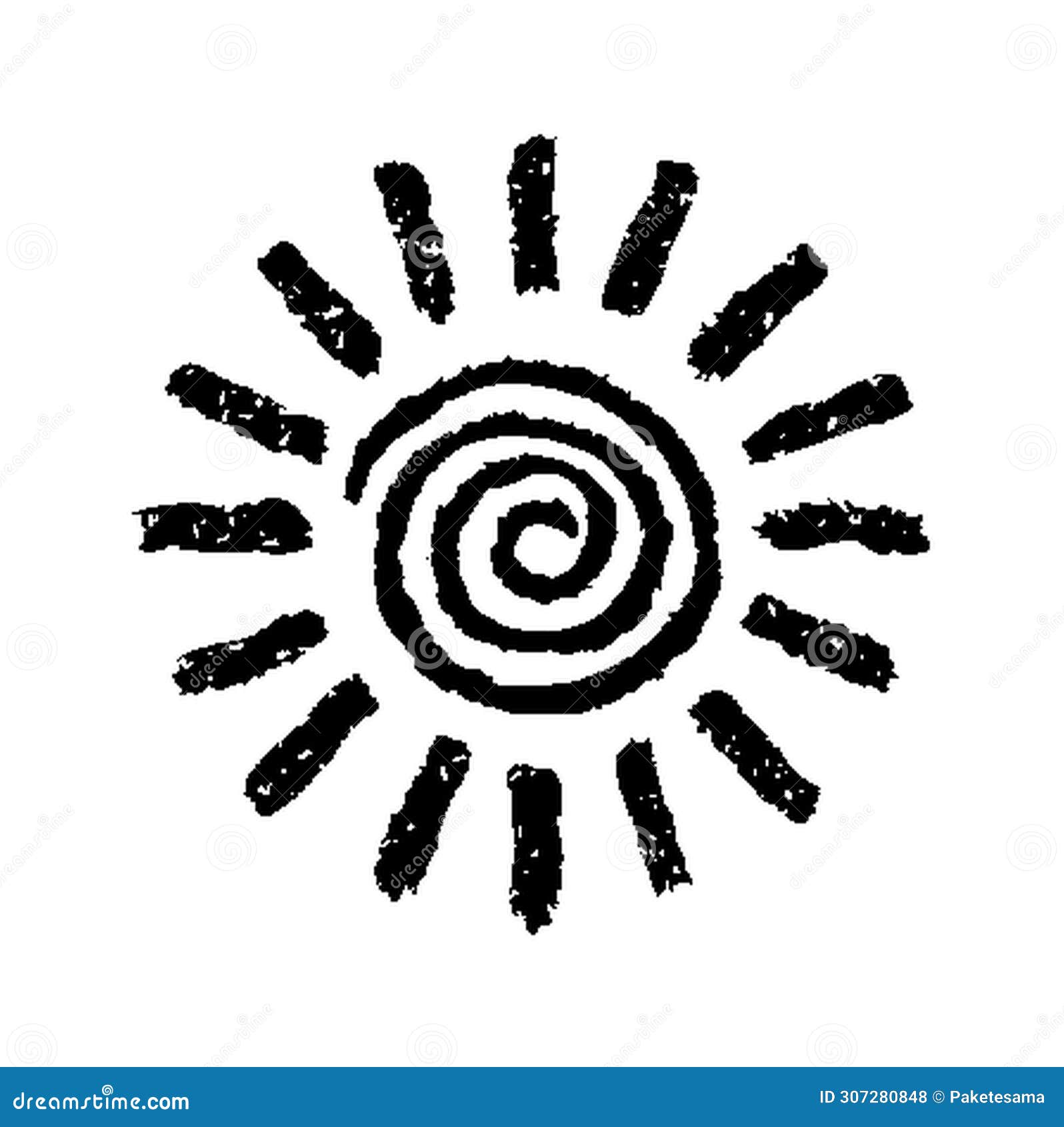 Hand Painted Sun Symbol, Hand Drawn with Crayon Stock Vector ...