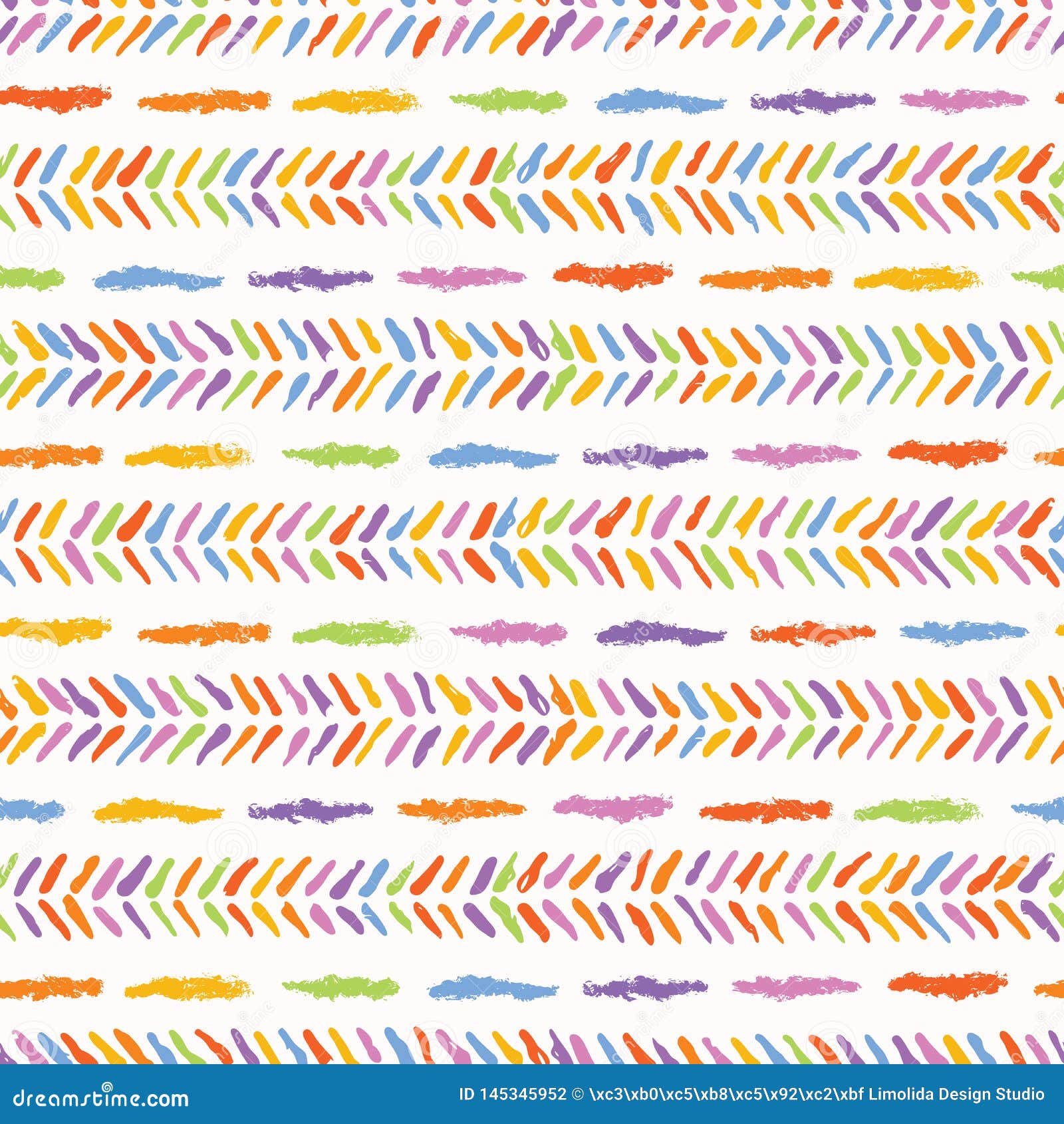 Hand Painted Tiny Rainbow Herringbone Stitch Chevron. Seamless Repeat ...