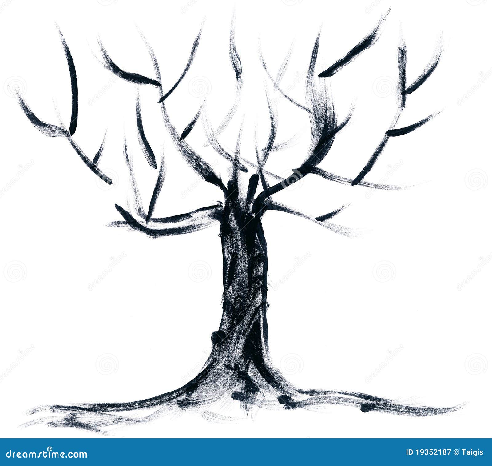 Hand Painted Tree Royalty Free Stock Photography - Image: 19352187