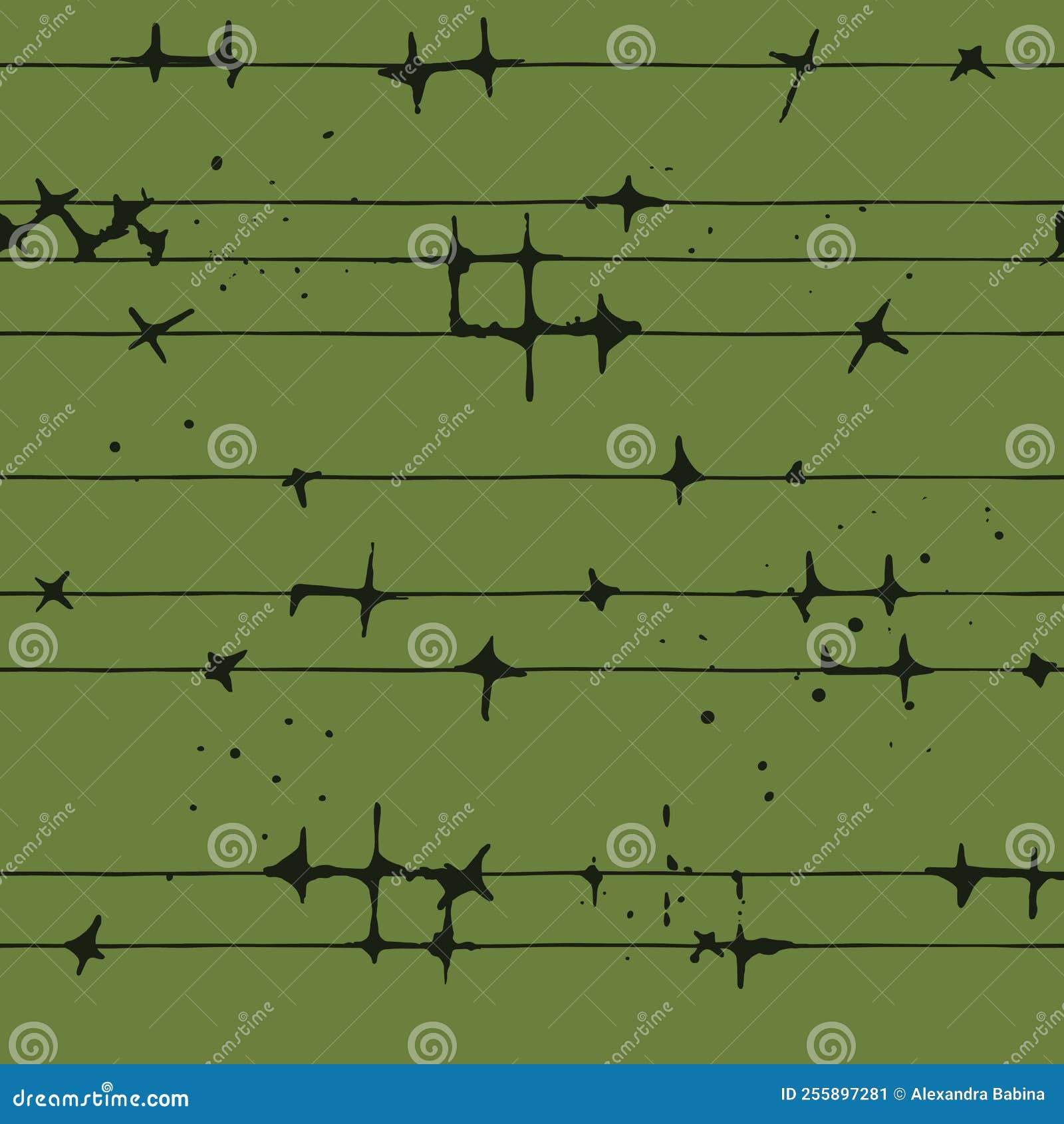 Hand Painted Uneven Lines Repeat Pattern. Stock Vector - Illustration ...