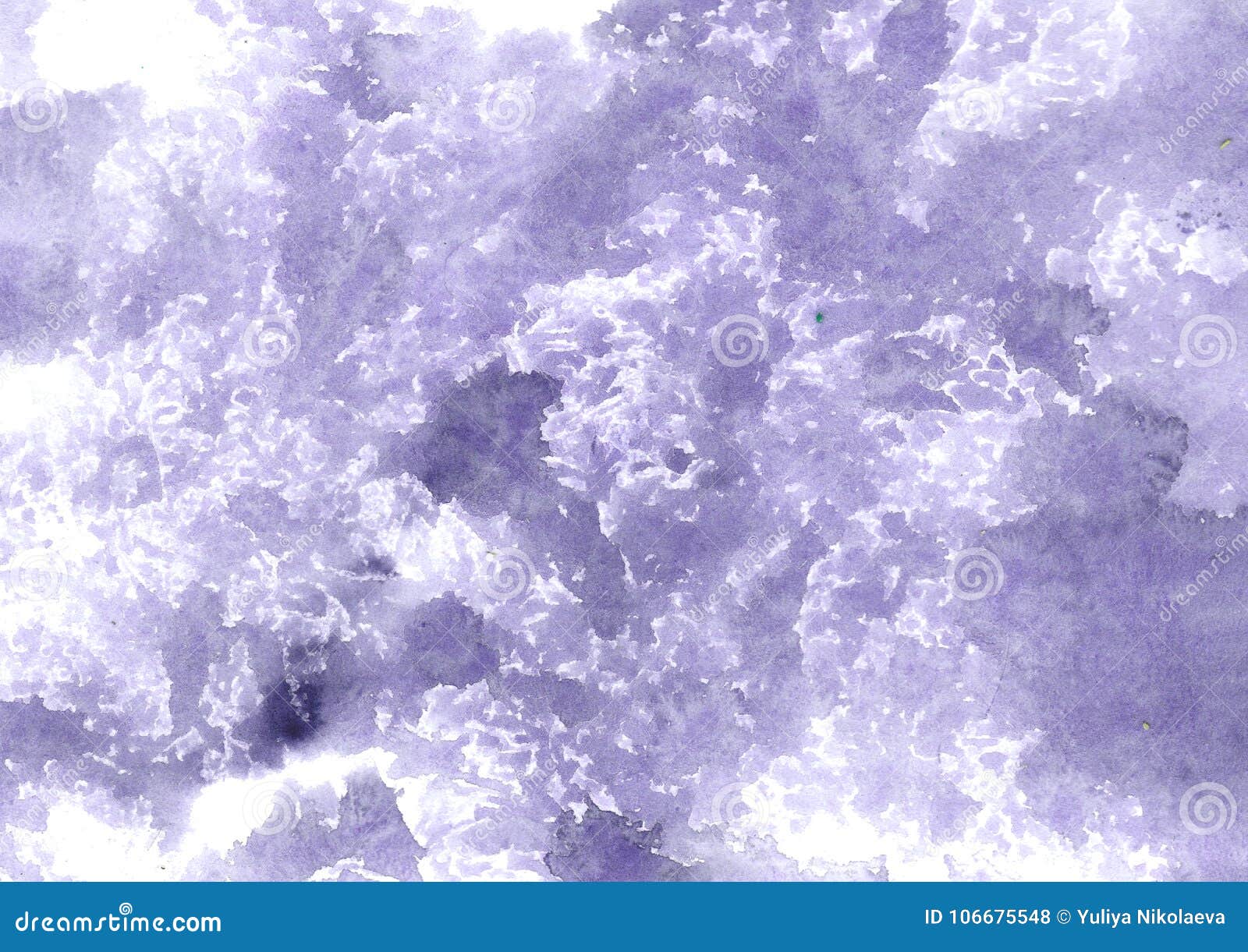 Hand Painted Watercolor Violet and Clouds, Abstract Watercolor ...