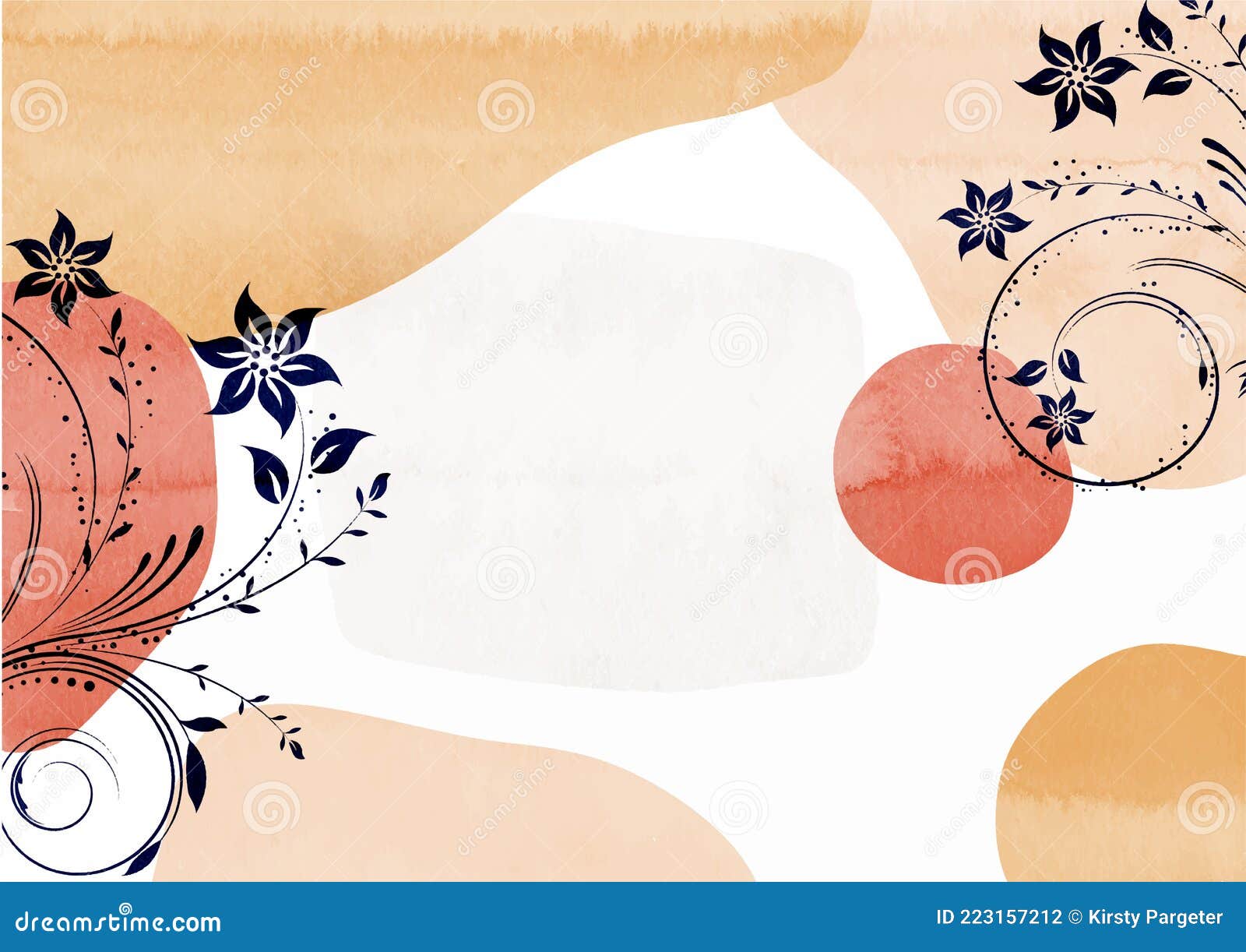 Hand Painted Watercolour Floral Background Stock Vector - Illustration ...