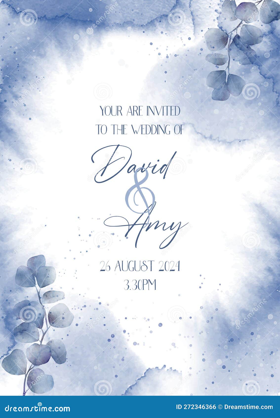 Hand Painted Wedding Invitation Design Stock Vector - Illustration of ...